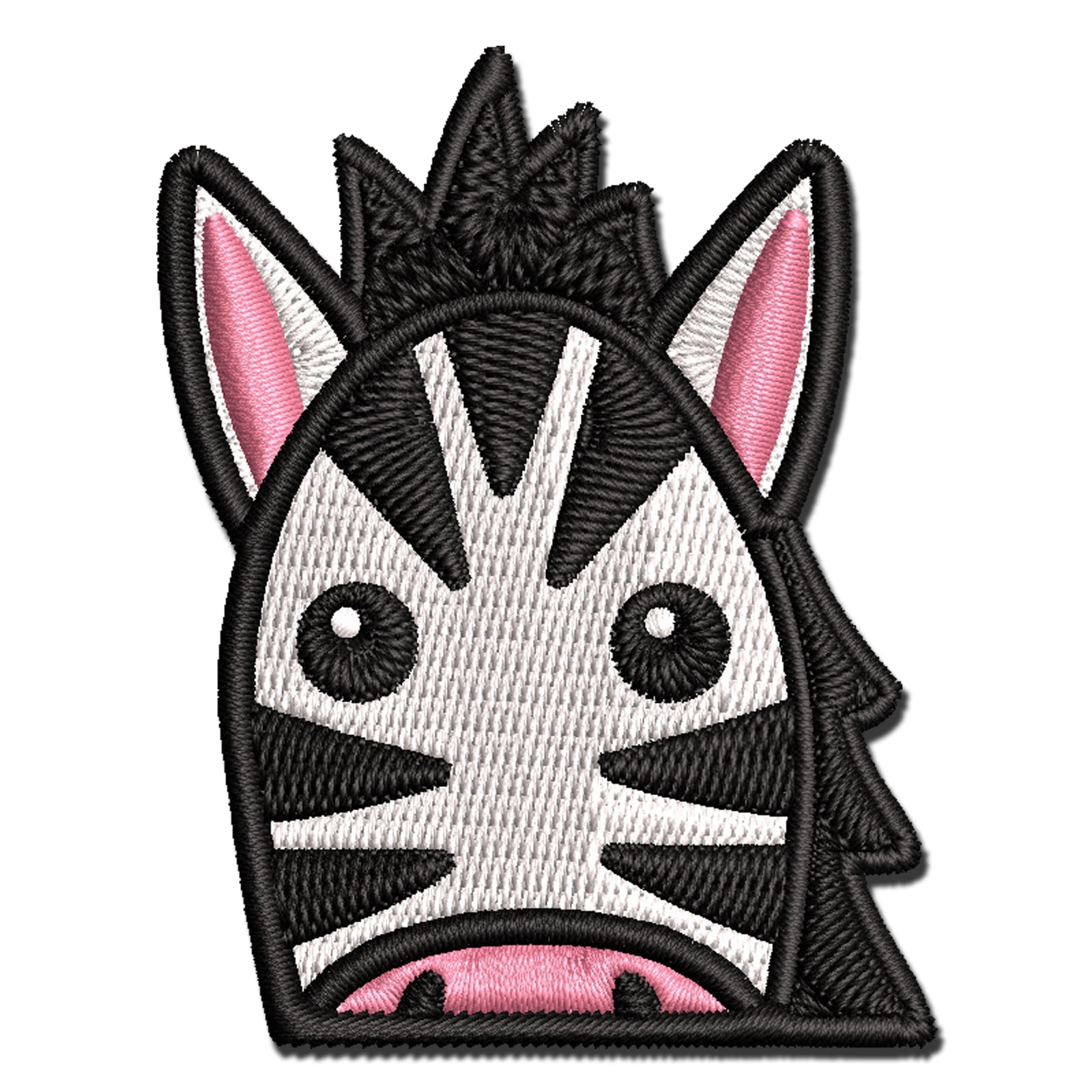 Peeking Zebra Applique Multi-Color Embroidered Iron-On Patch - 2.0 Inch ...