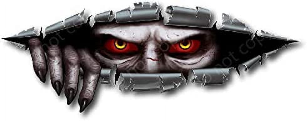 Peeking man with hand coming out of scratch vinyl decal sticker peel ...