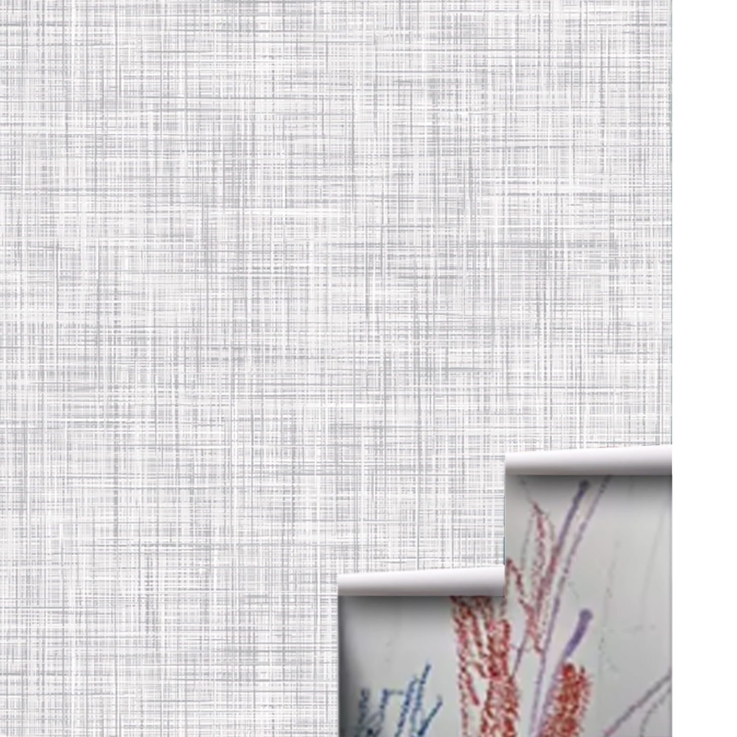 WONESZ PVC Adhesive Grey Color Grasscloth Textured Wallpaper Peel And ...