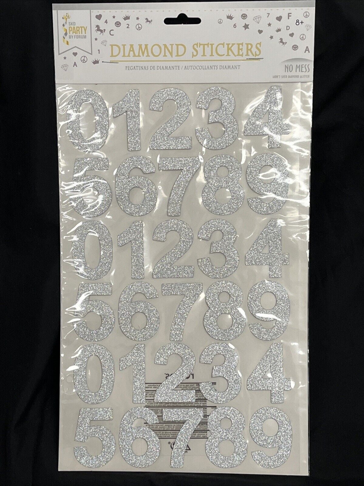 Peel And Stick On Diamond Glitter Stickers For Numbers By Forum ...
