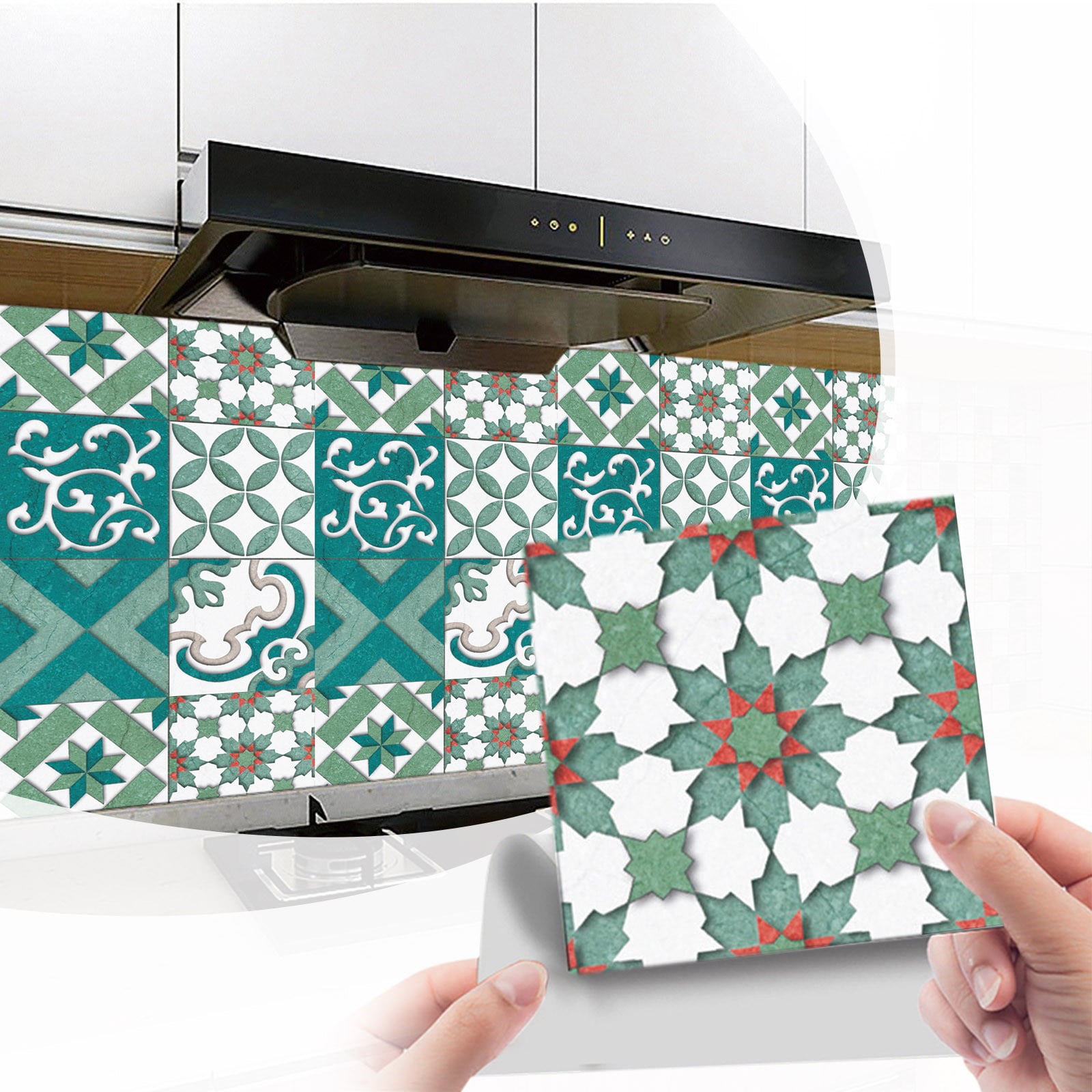 Peel And Stick Tile Backsplash 6pc Peel And Stick Ceramic Tile Paste 3D ...