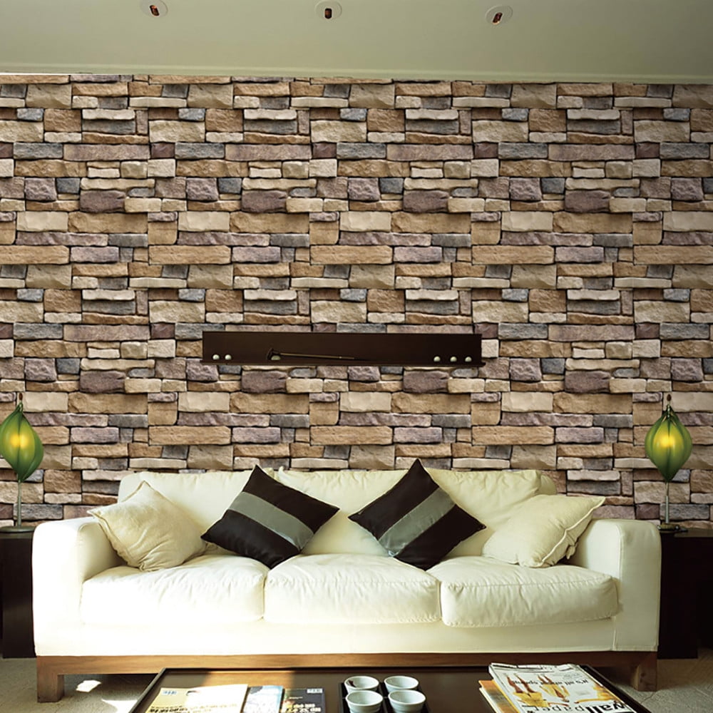 Peel And Stick Tile Home Stone Sticker Rustic Decor S Wall Paper Effect ...