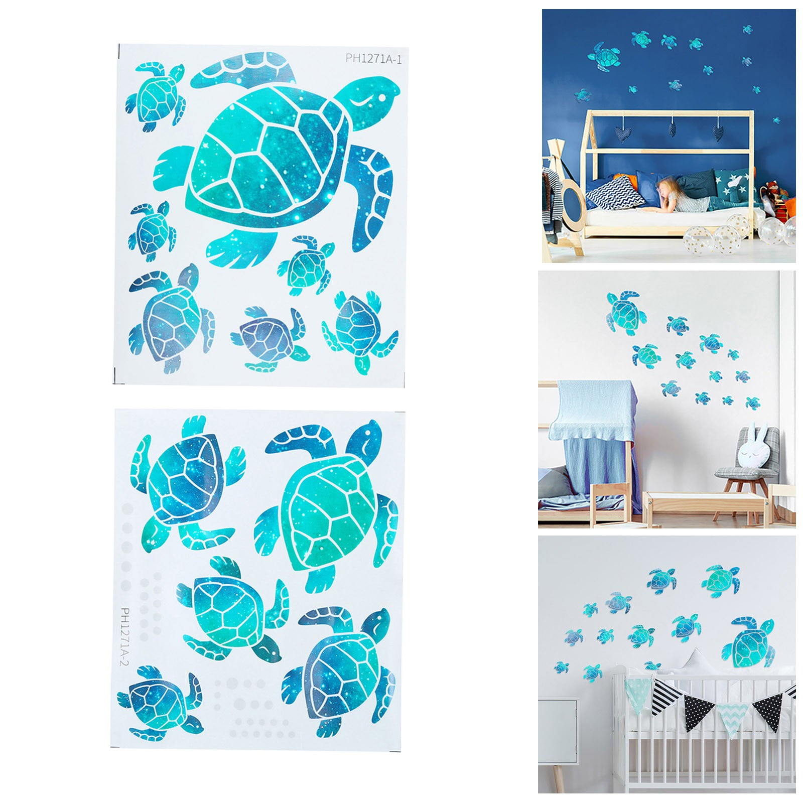 Peel And Stick Tile Stickers 12 Room Underwater Turtle Wall Bathroom ...