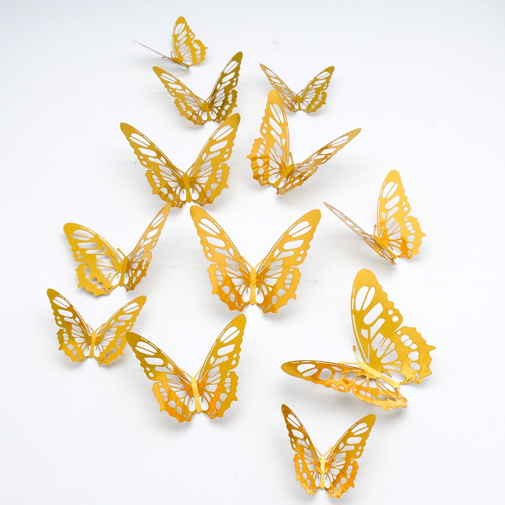 Peel And for Wall Metal Texture 3D Stereoscopic Hollow Wall Stickers 12 ...