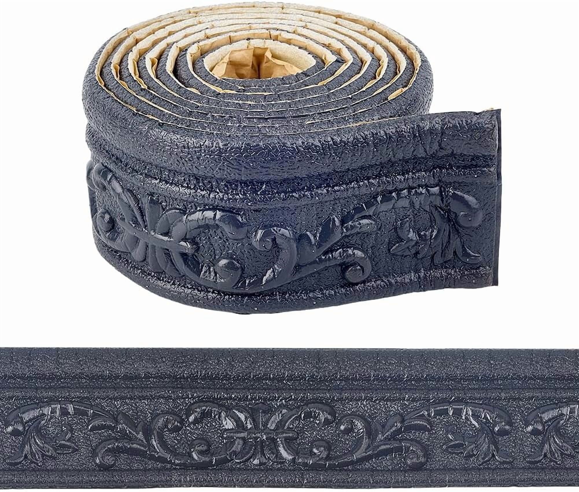 Peel and Foam Stick Molding 90"x3.14" Baseboard Trim Grayish Black Self ...