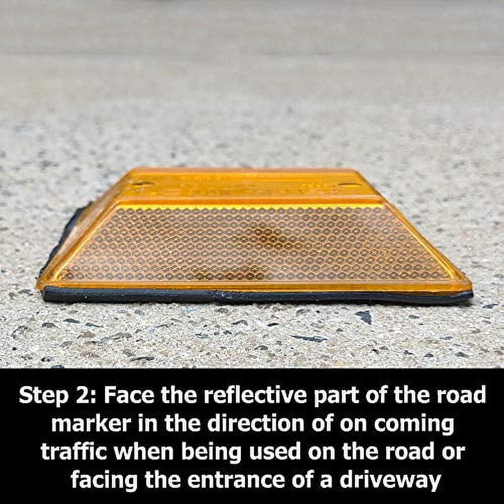 Peel-N-Stick Yellow Reflective Road Driveway Marker (10 Pack) - Yellow ...