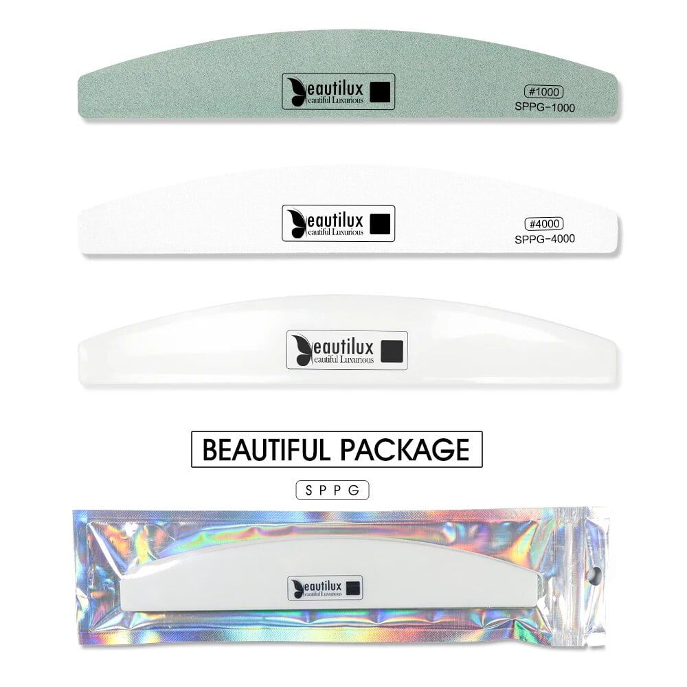 Peel Off Removable Nail File Half Moon Buffer Sponge Sand File With ...