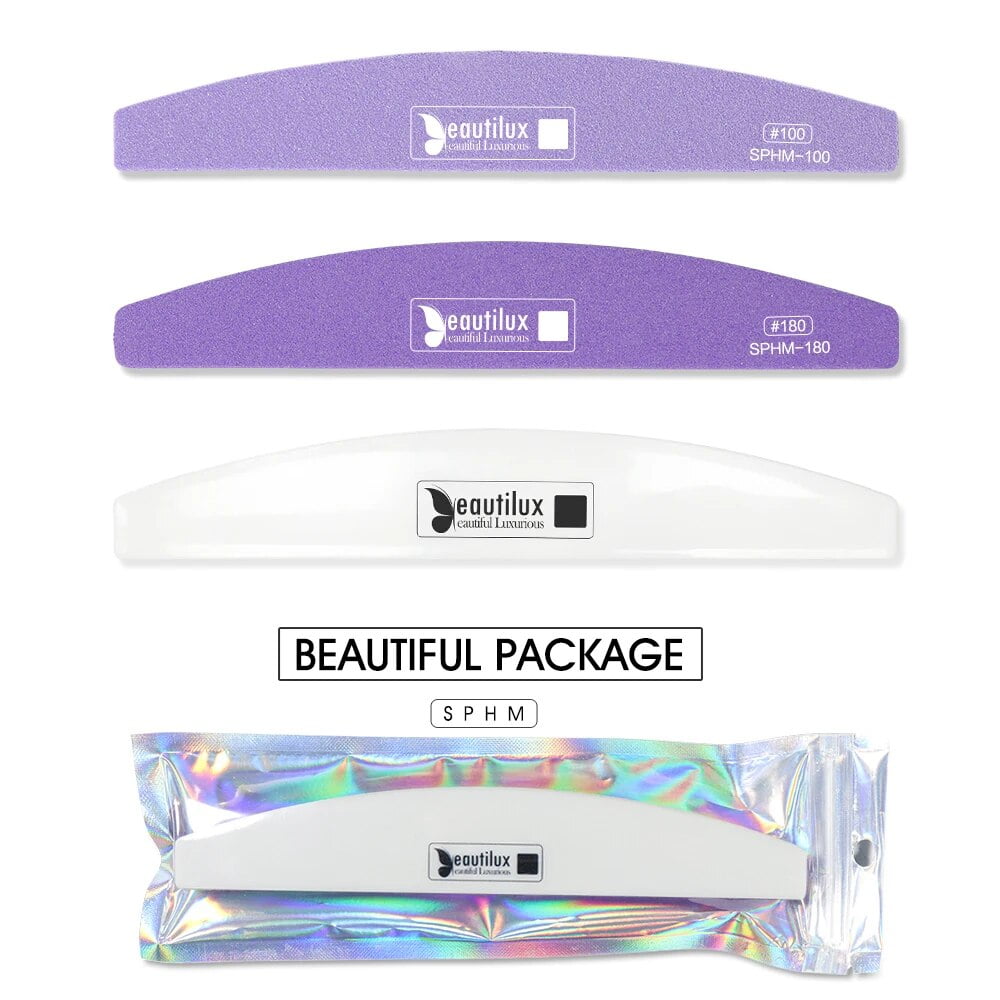 Peel Off Removable Nail File Half Moon Buffer Sponge Sand File With ...