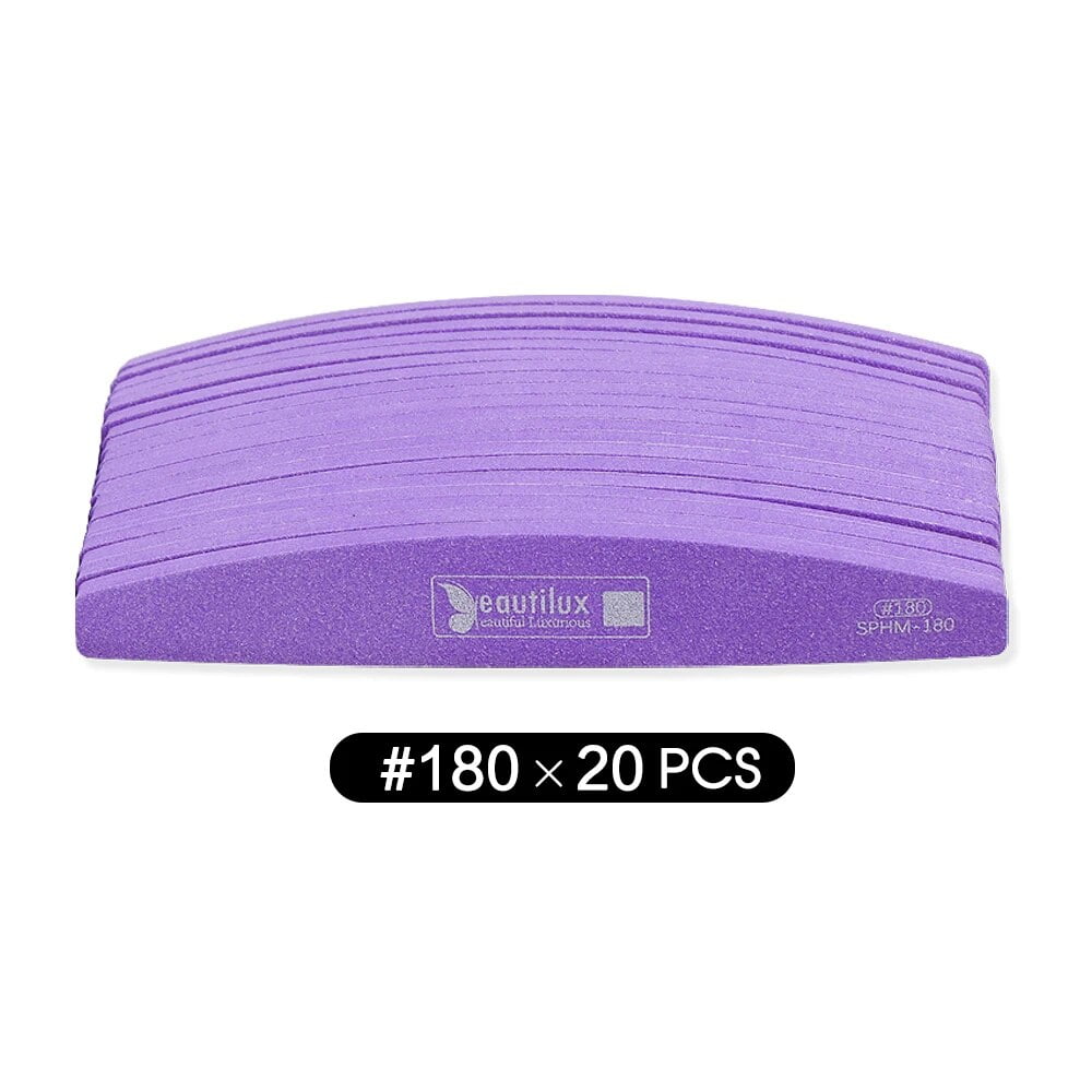 Peel Off Removable Nail File Half Moon Buffer Sponge Sand File With ...