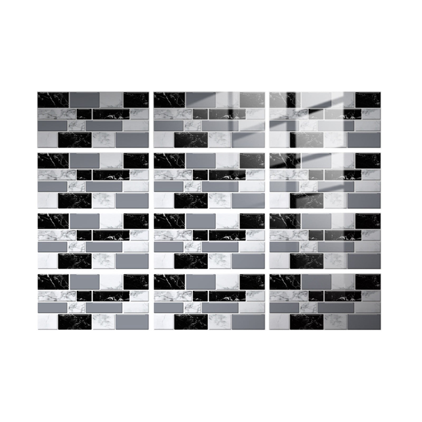 Peel and Stick Backsplash 12-Sheet 4"x8" Subway Stick on Tiles ...