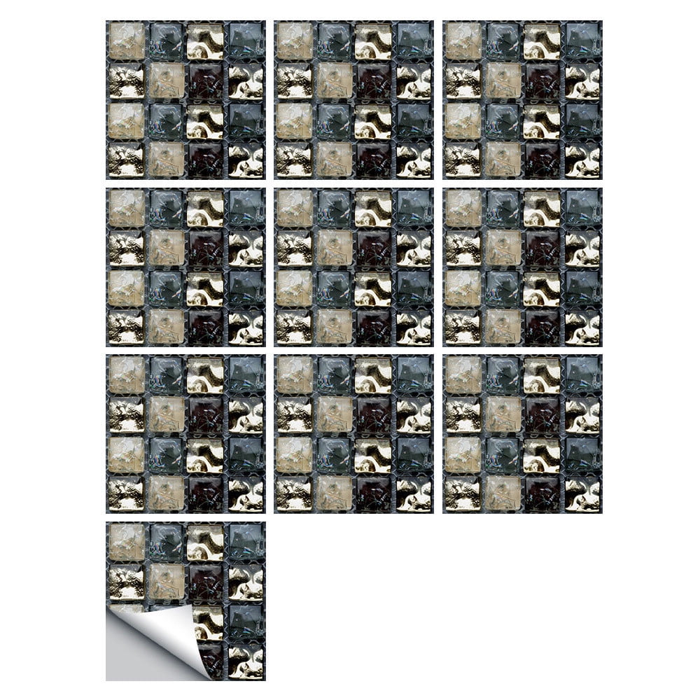 Peel and Stick Backsplash Tile Verdsylv 10-Pack Self-Adhesive Glitter ...
