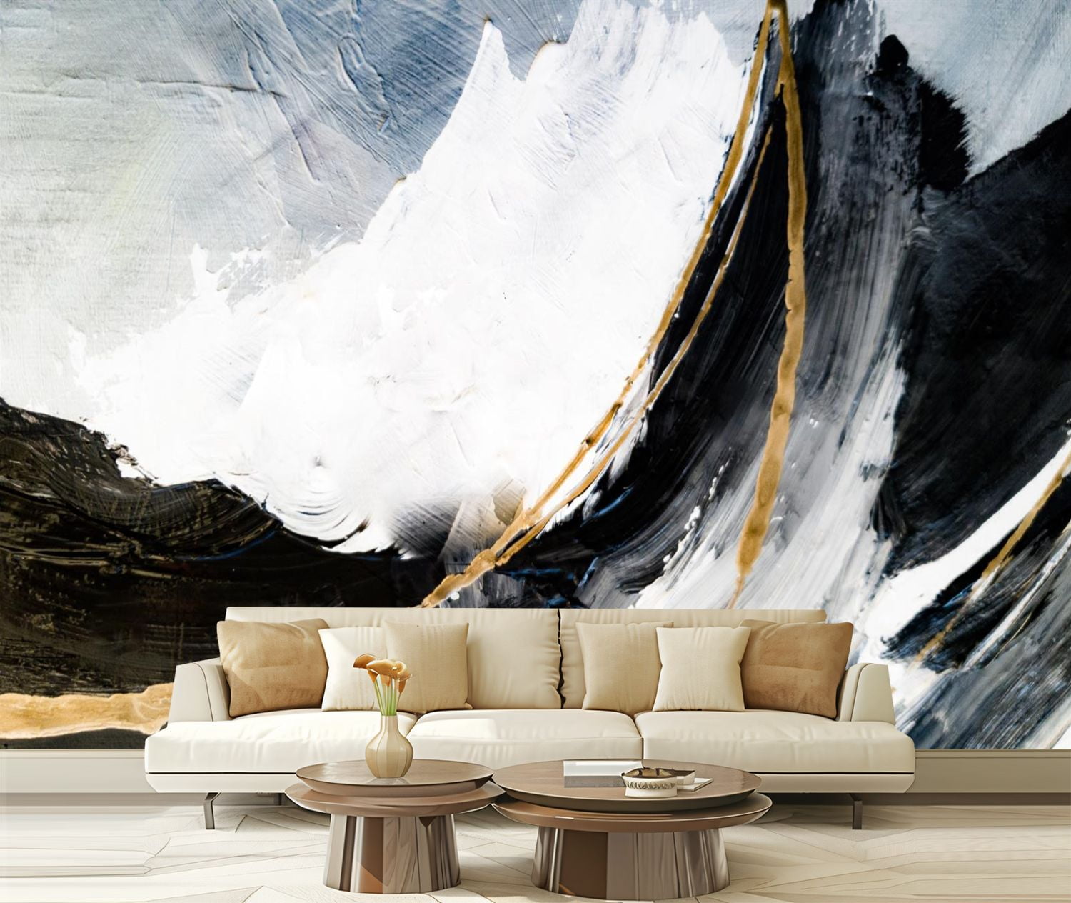 Peel and Stick Canvas Wallpaper Abstract oil texture Paint canvas ...