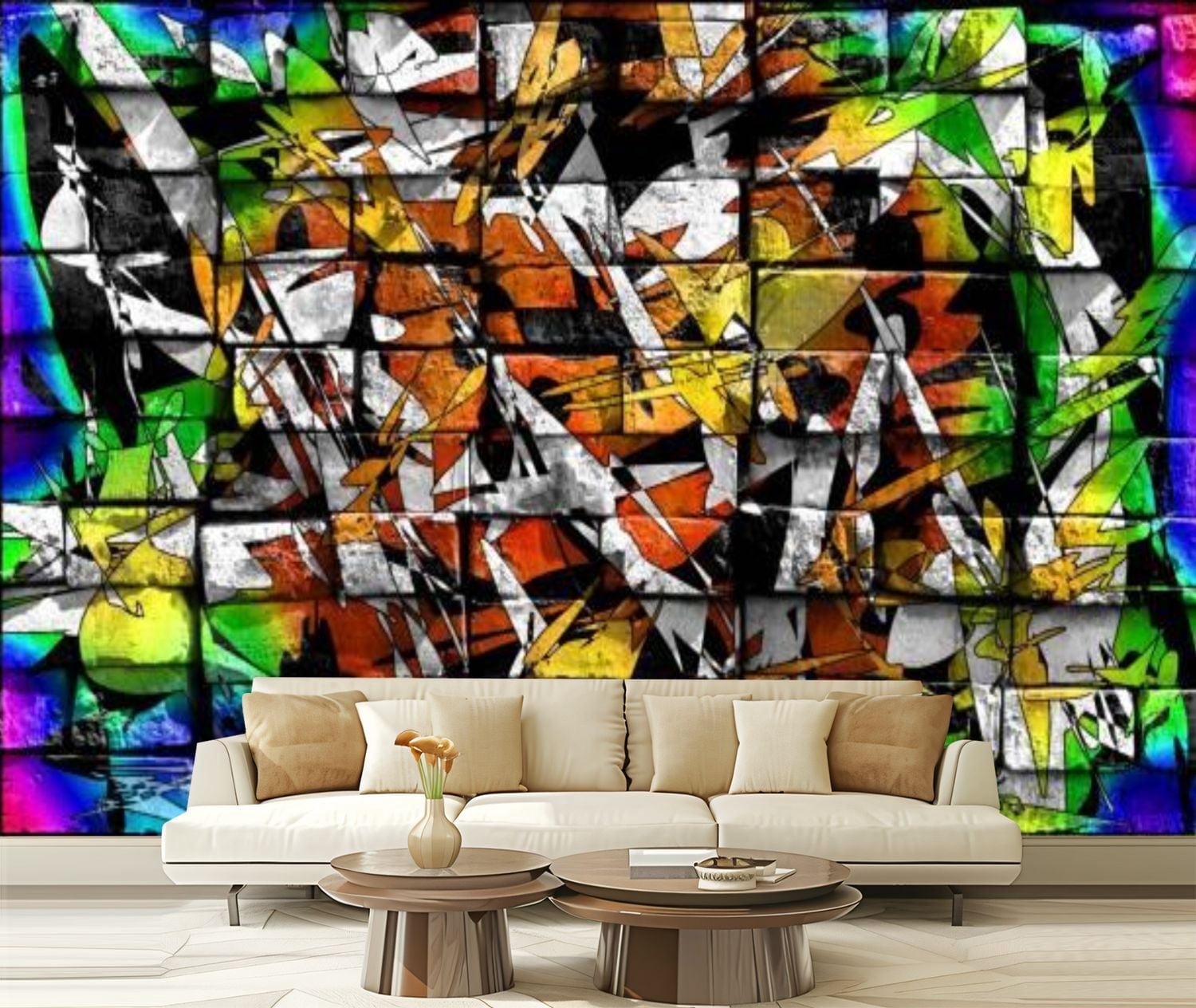 Peel and Stick Canvas Wallpaper Colorful surreal world Virtual graffiti ...