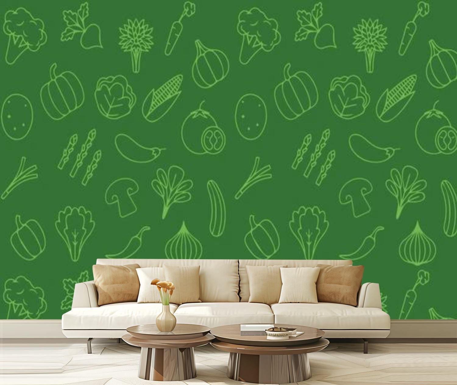 Peel and Stick Canvas Wallpaper Food vegetables seamless pattern ...