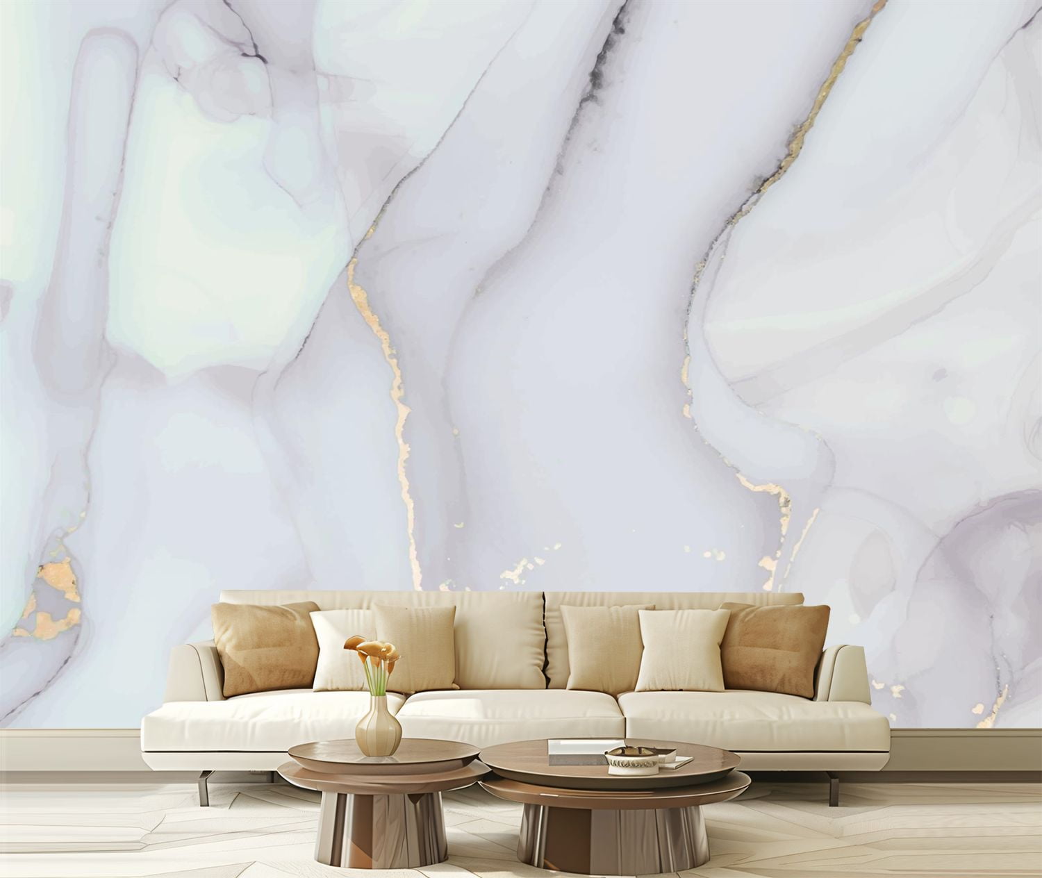 Peel and Stick Canvas Wallpaper Gold Lavender Marble Geode Elegant ...