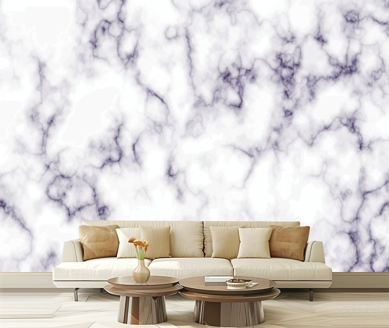 Peel and Stick Canvas Wallpaper Italian White marble texture pattern ...
