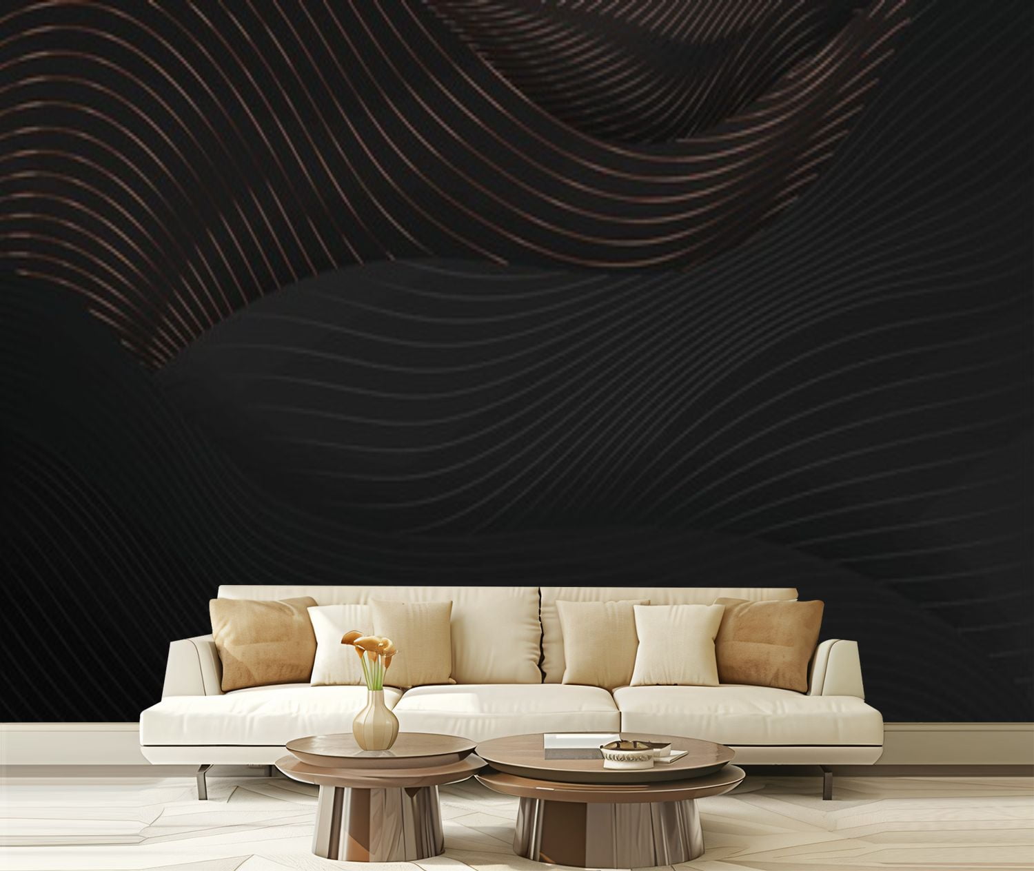 Peel and Stick Canvas Wallpaper Luxury paper cut Abstract line ...