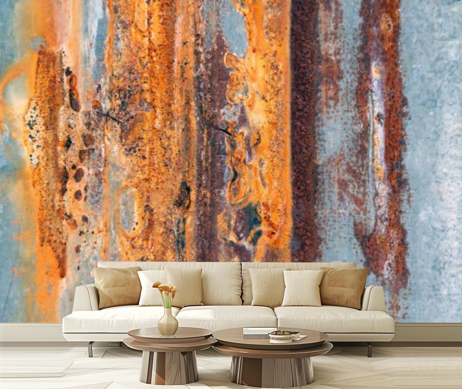 Peel and Stick Canvas Wallpaper Old zinc sheets texture rusty ...