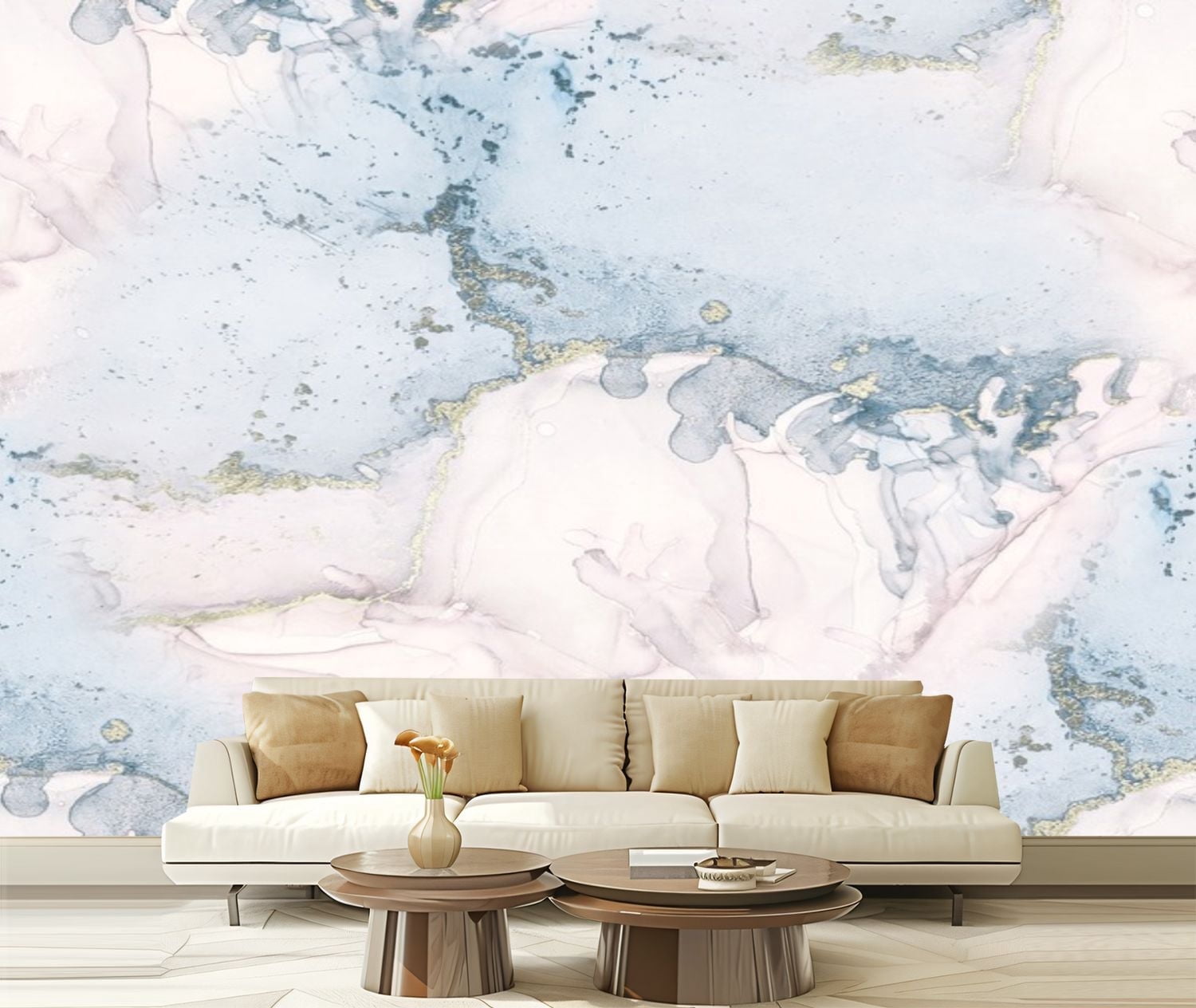 Peel and Stick Canvas Wallpaper Pink Water Color Marble Violet Alcohol ...