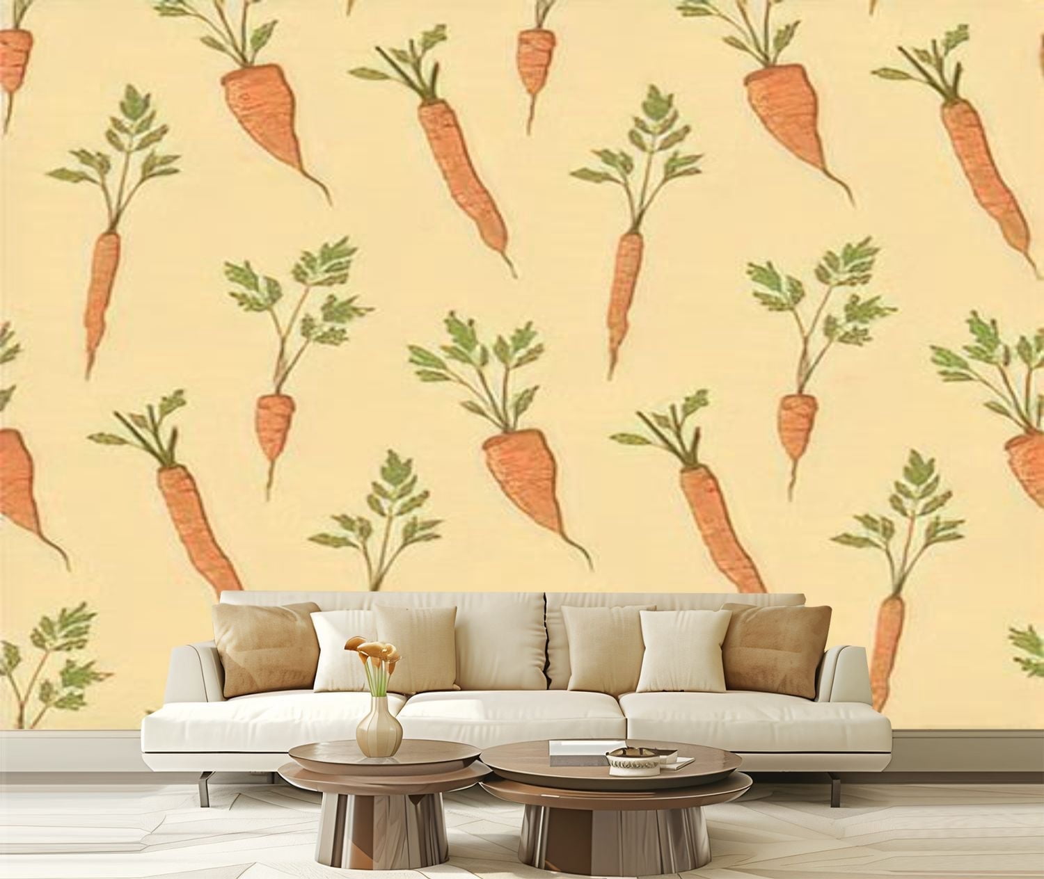 Peel and Stick Canvas Wallpaper Seamless pattern carrot Vegetables is ...