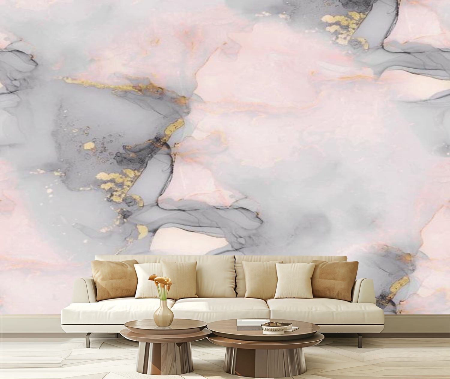 Peel and Stick Canvas Wallpaper Violet Water Color Marble Grey Alcohol ...