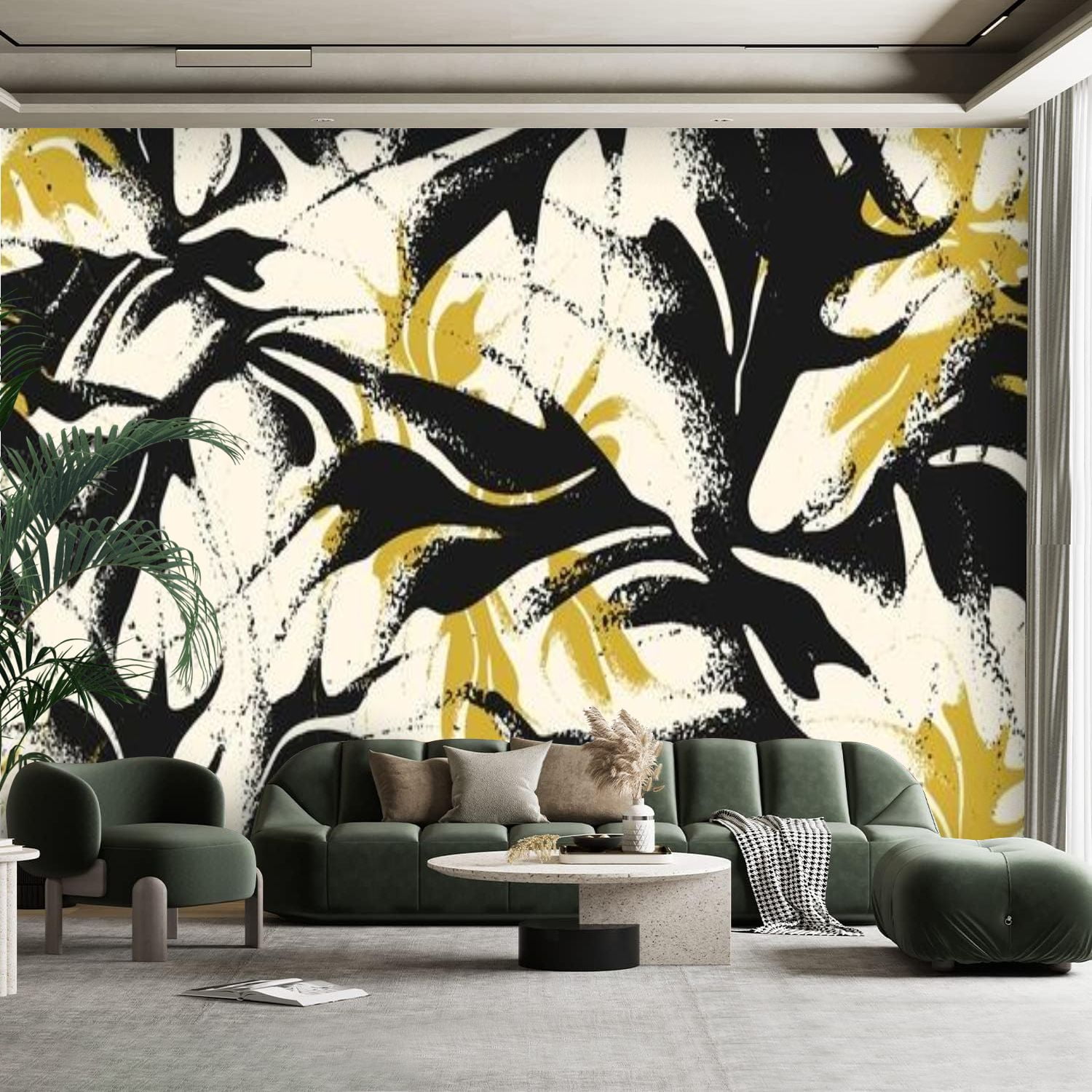 Peel and Stick Canvas Wallpaper Wall Mural Abstract contemporary ...
