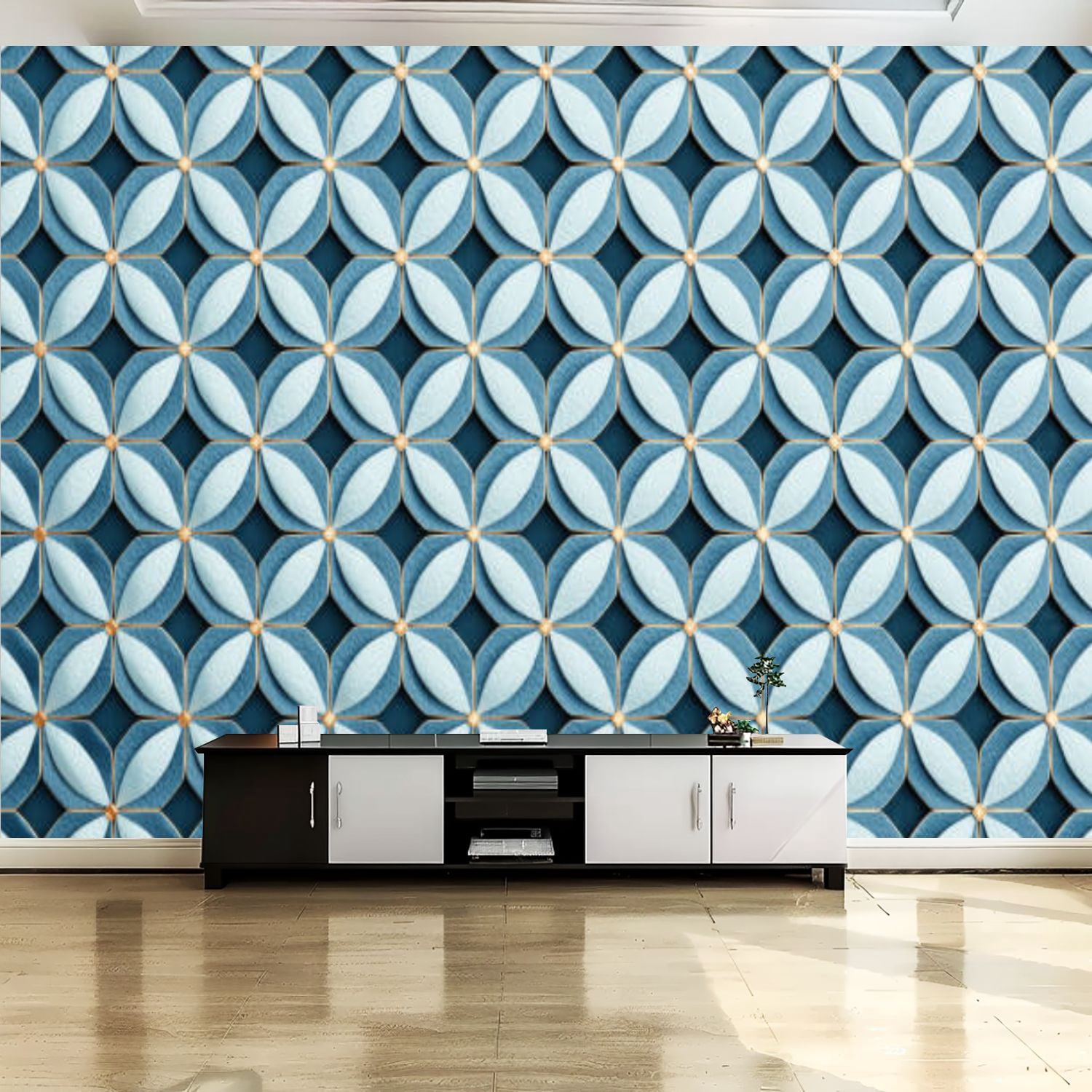 Peel and Stick Canvas Wallpaper Wall Mural Abstract geometric beautiful ...