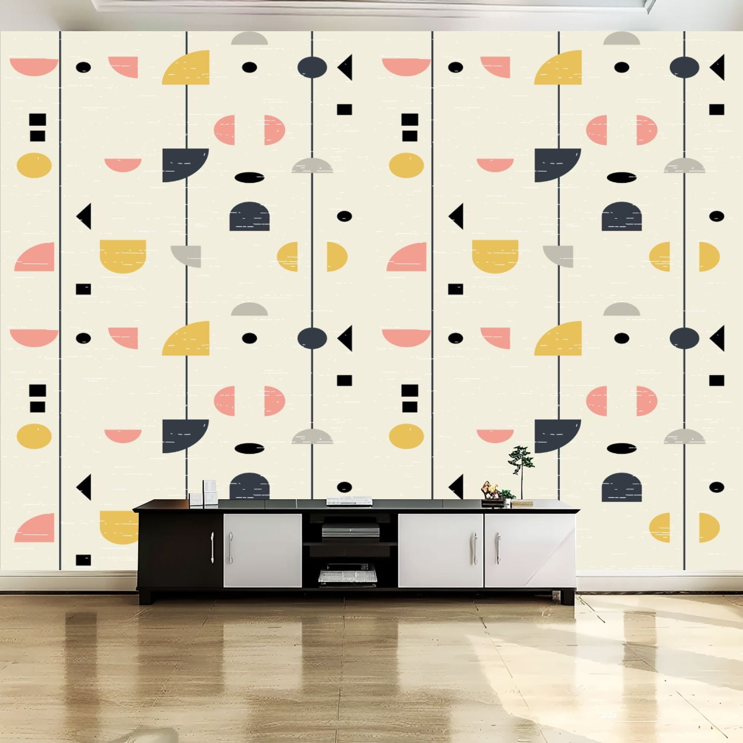 Peel and Stick Canvas Wallpaper Wall Mural Abstract geometric seamless ...
