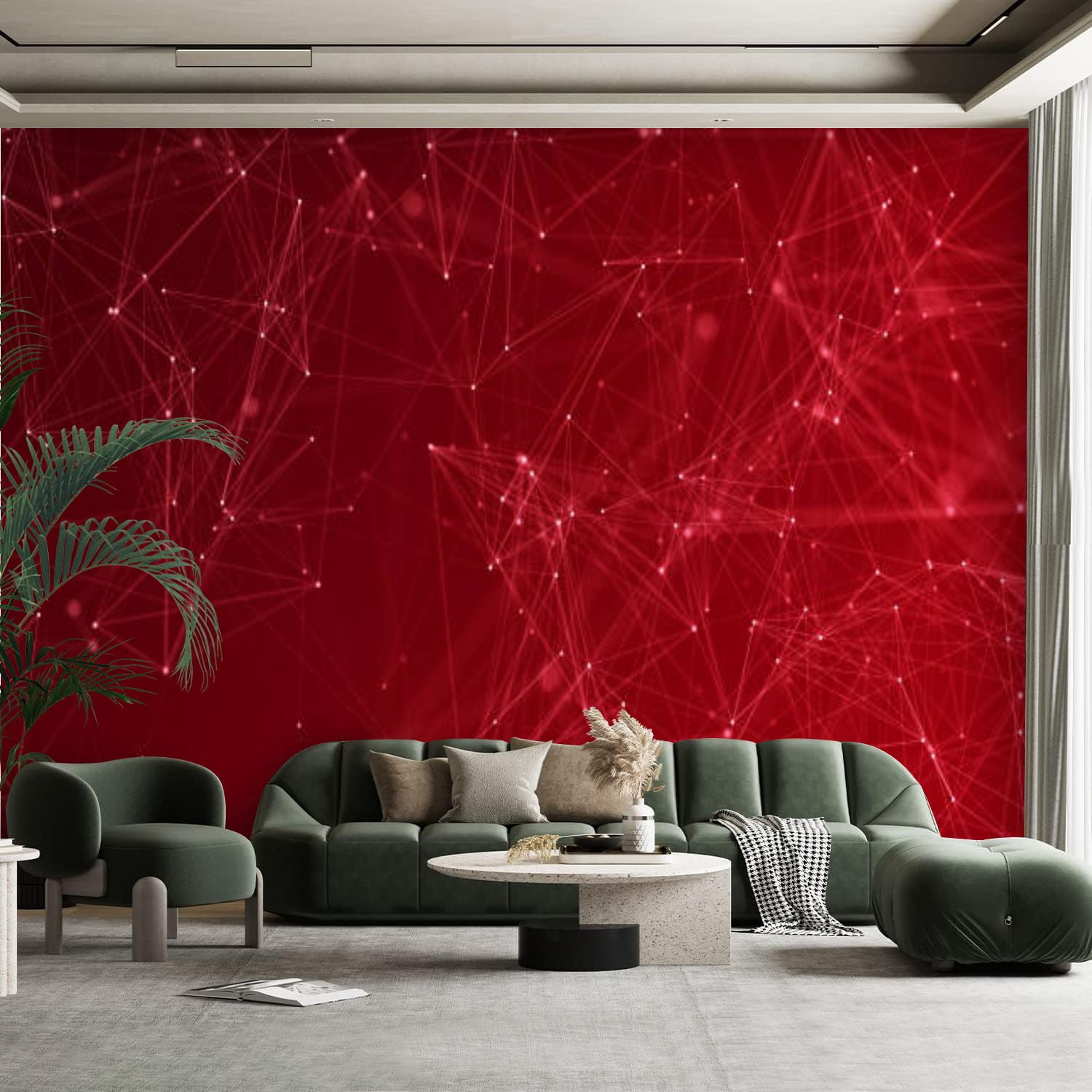 Peel and Stick Canvas Wallpaper Wall Mural Abstract particles ...