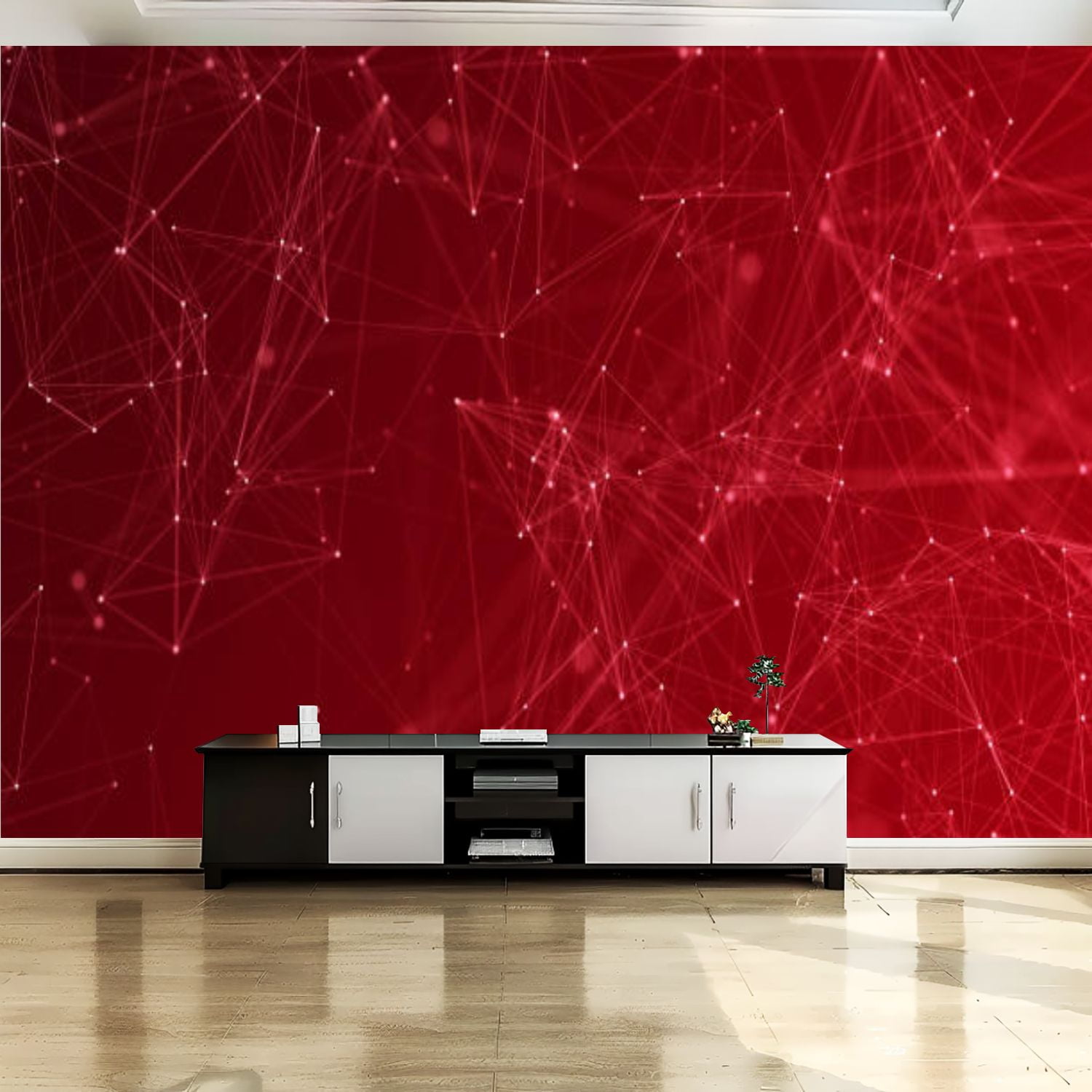 Peel and Stick Canvas Wallpaper Wall Mural Abstract particles ...
