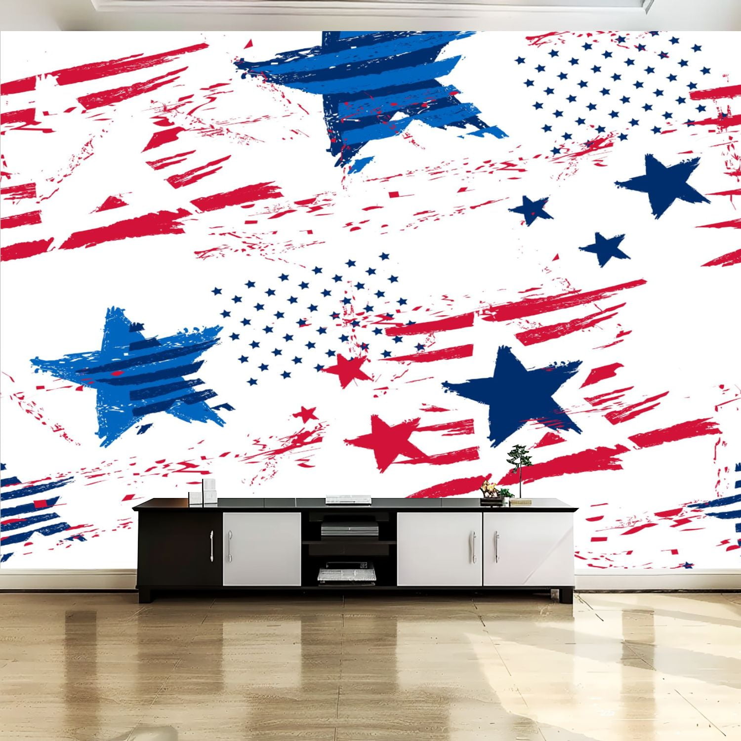 Peel and Stick Canvas Wallpaper Wall Mural Abstract seamless American ...