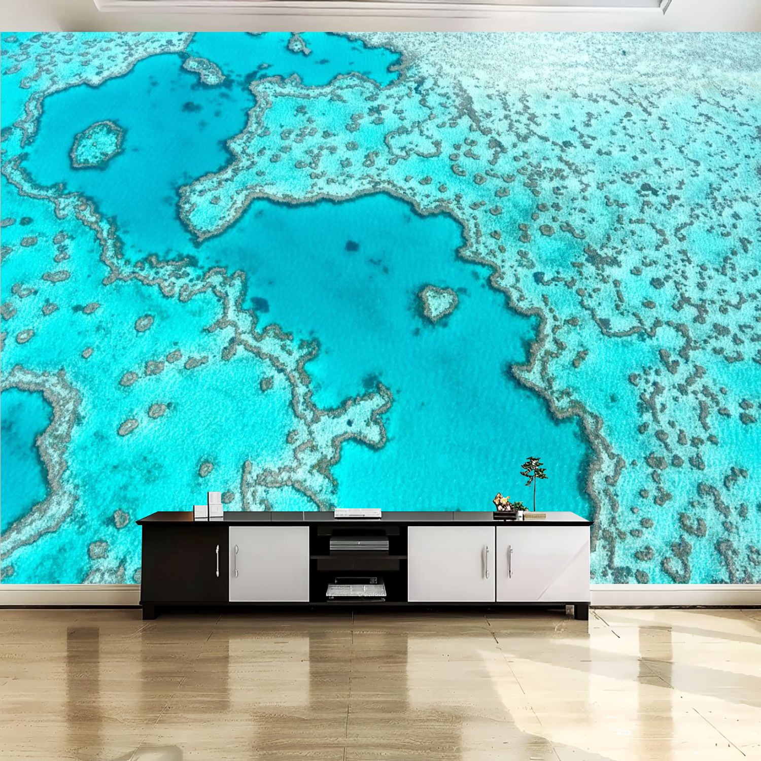 Peel and Stick Canvas Wallpaper Wall Mural Aerial view Great Barrier ...