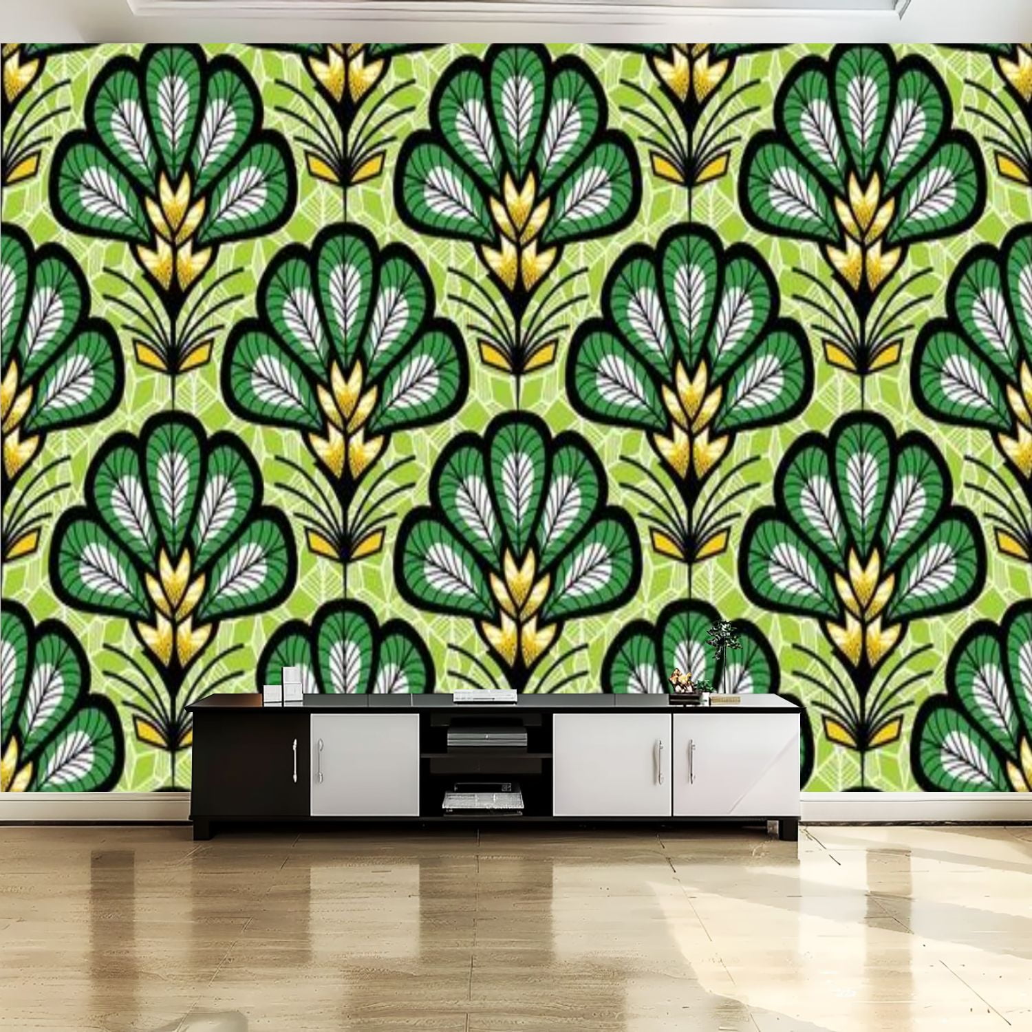Peel and Stick Canvas Wallpaper Wall Mural African ethnic traditional ...