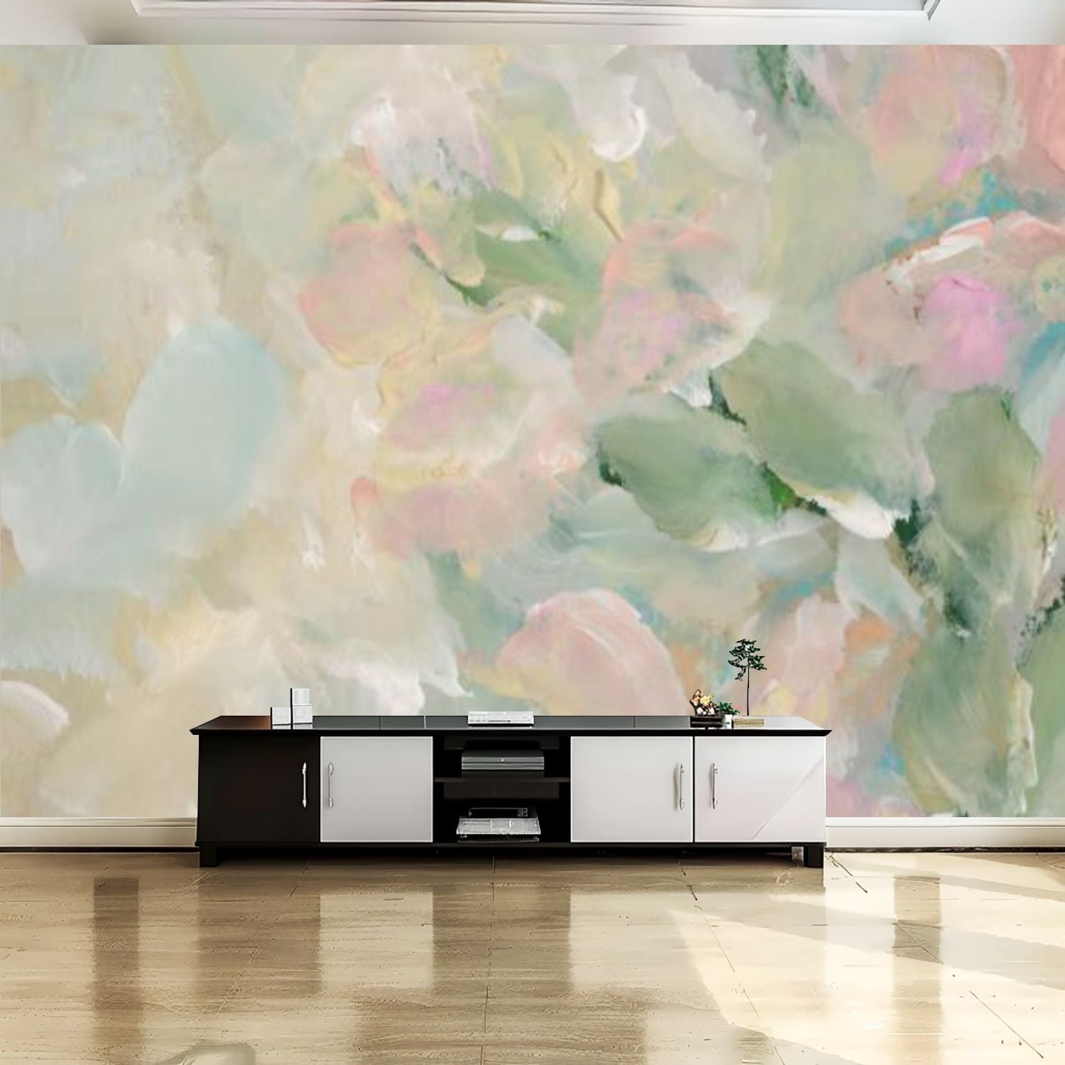 Peel and Stick Canvas Wallpaper Wall Mural Art hand drawn watercolor ...