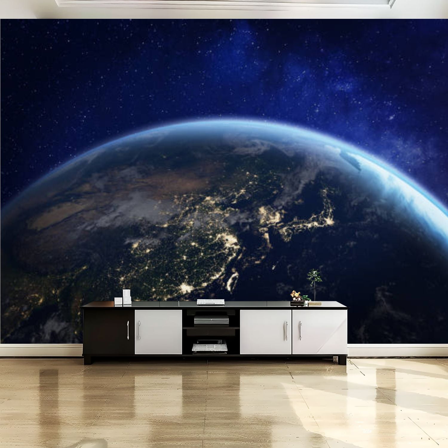Peel and Stick Canvas Wallpaper Wall Mural Asia night showing human ...