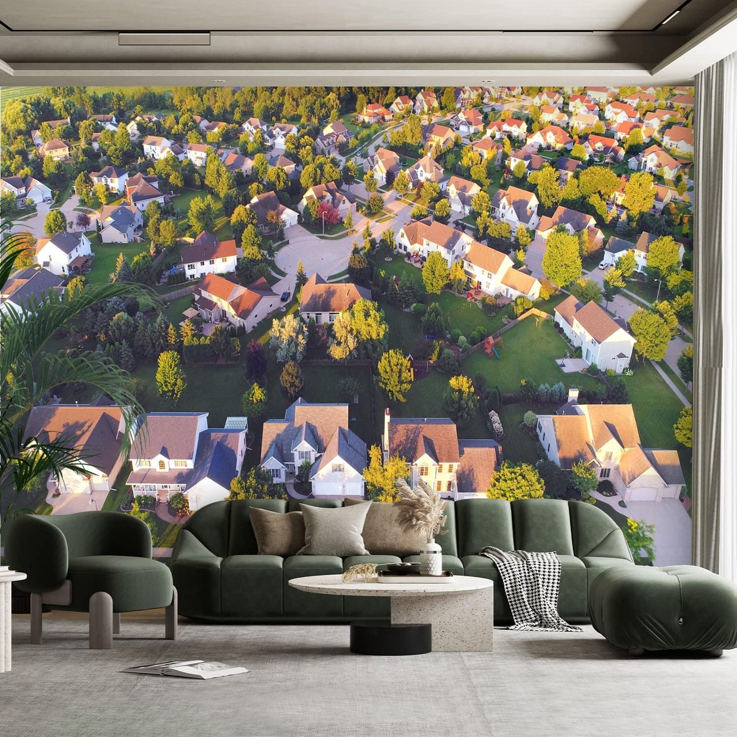 Peel and Stick Canvas Wallpaper Wall Mural Beautiful suburban ...