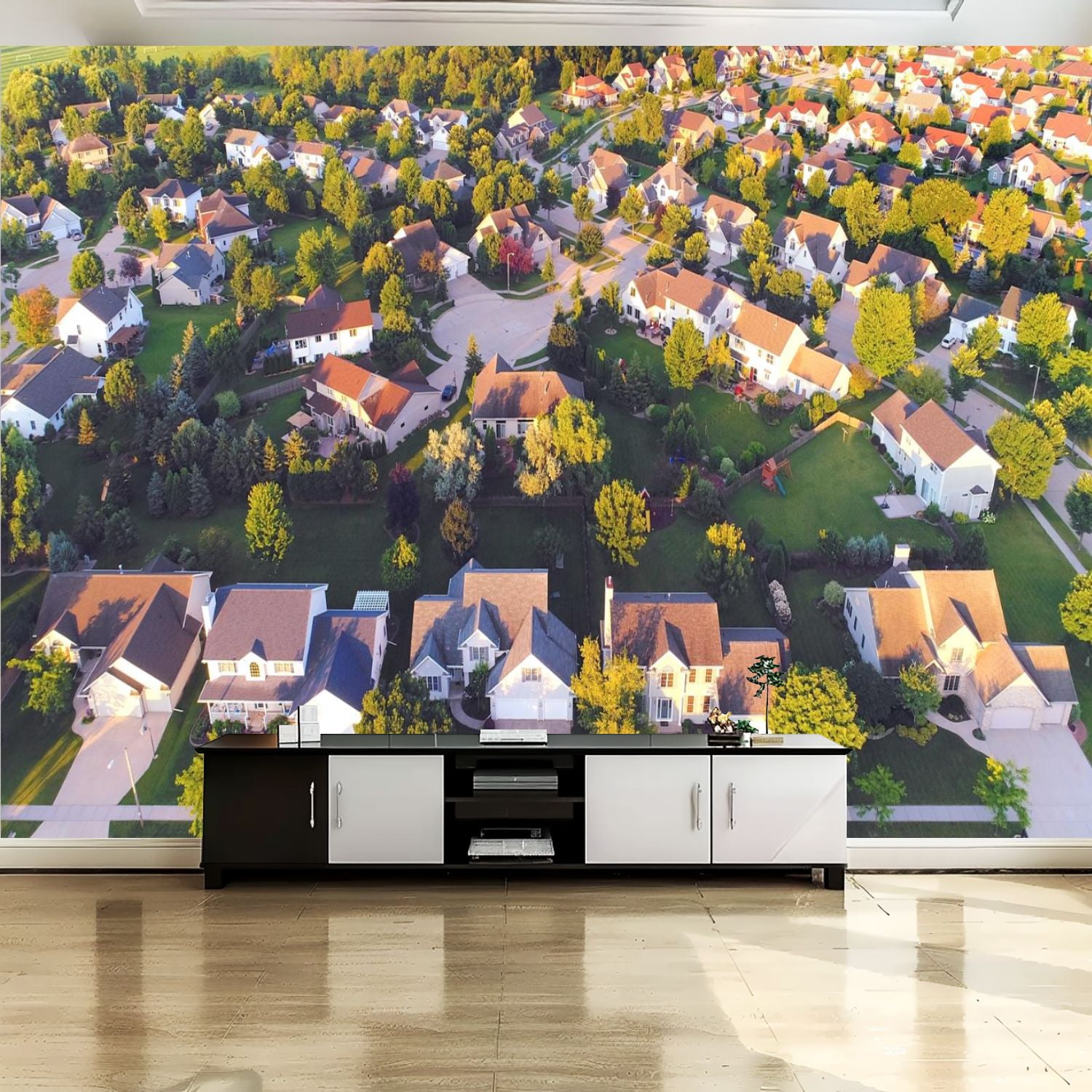 Peel and Stick Canvas Wallpaper Wall Mural Beautiful suburban ...