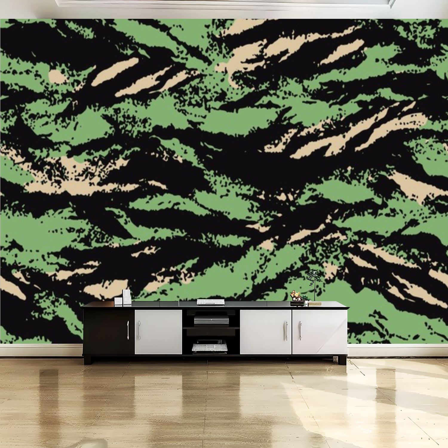 Peel and Stick Canvas Wallpaper Wall Mural Camouflage seamless pattern ...