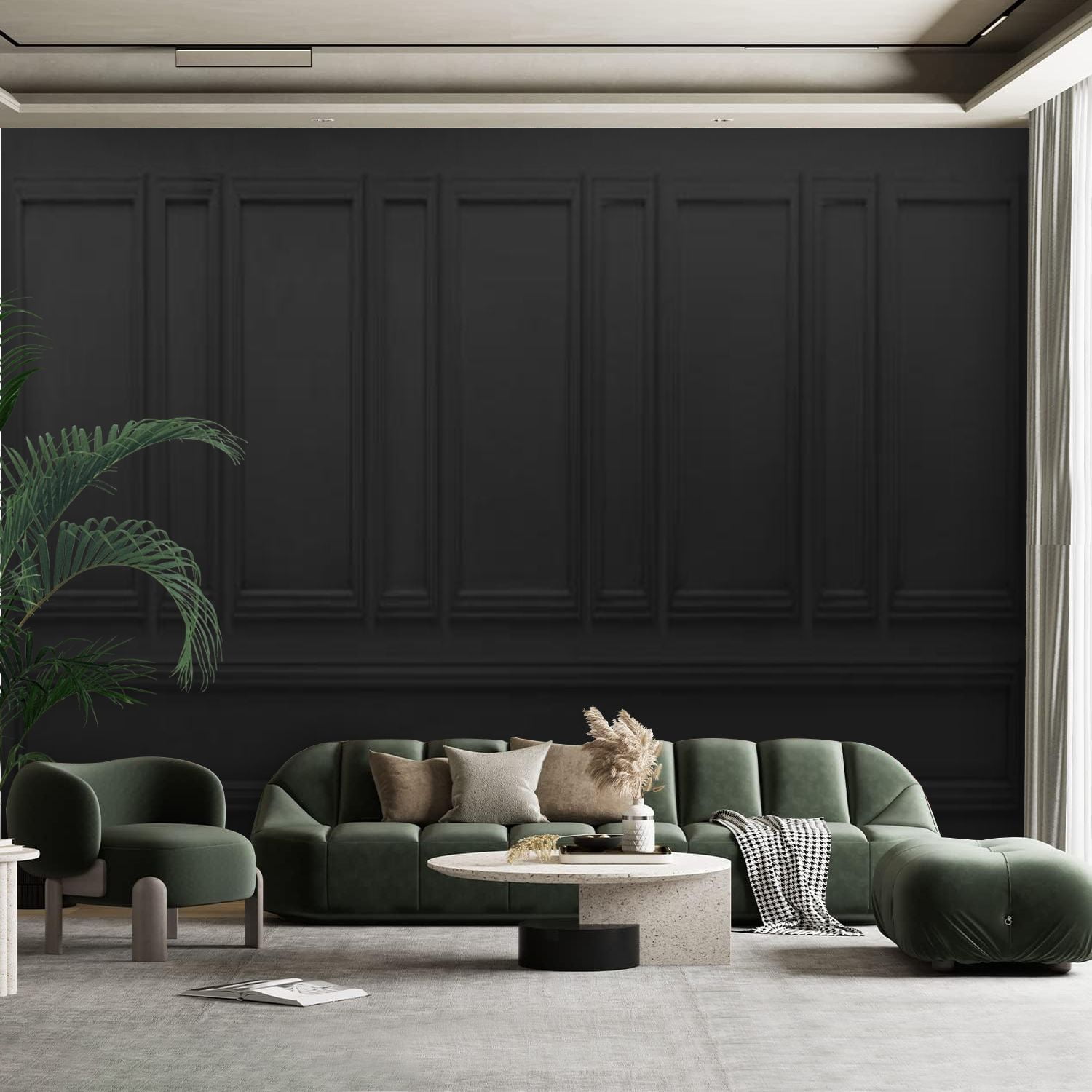 Peel and Stick Canvas Wallpaper Wall Mural Classic panel wall for ...