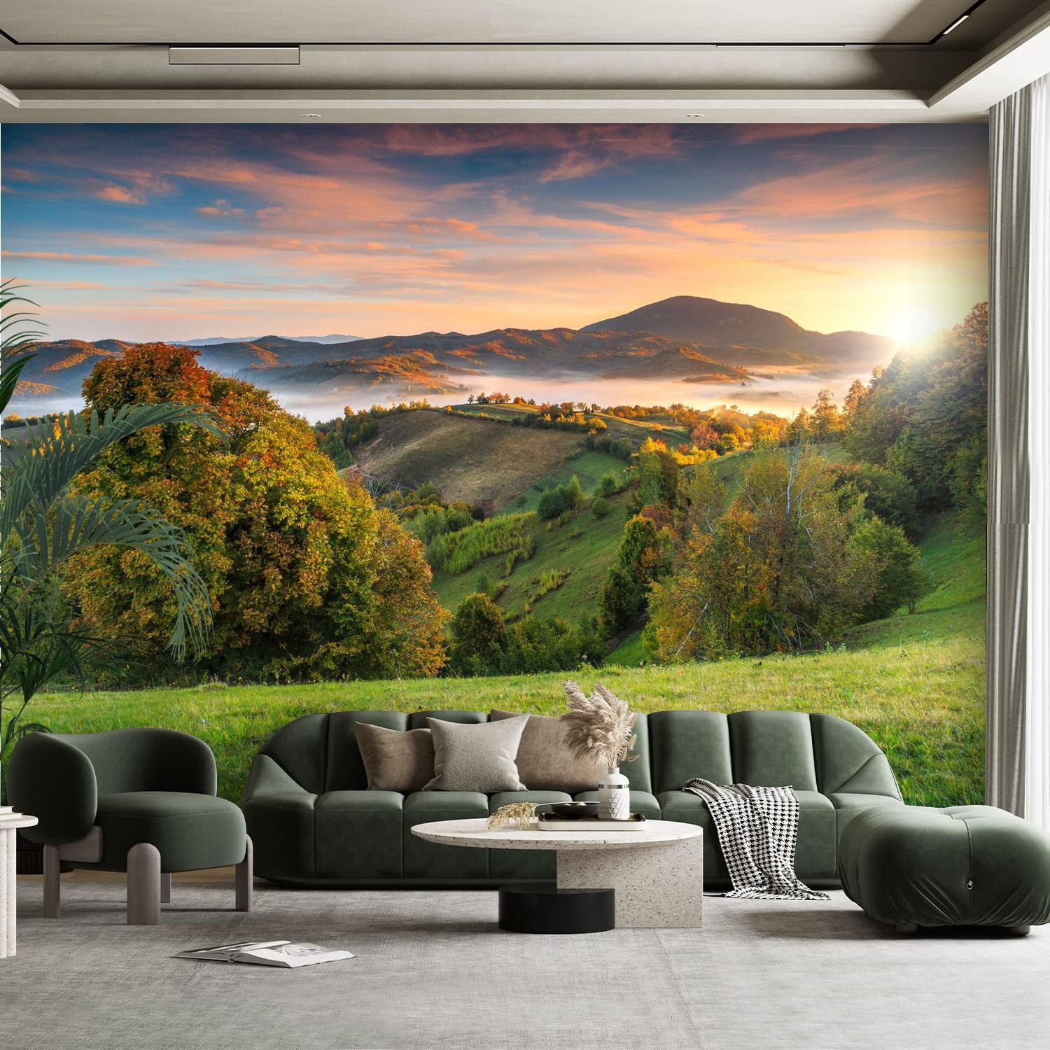 Peel and Stick Canvas Wallpaper Wall Mural Colorful autumn landscape ...