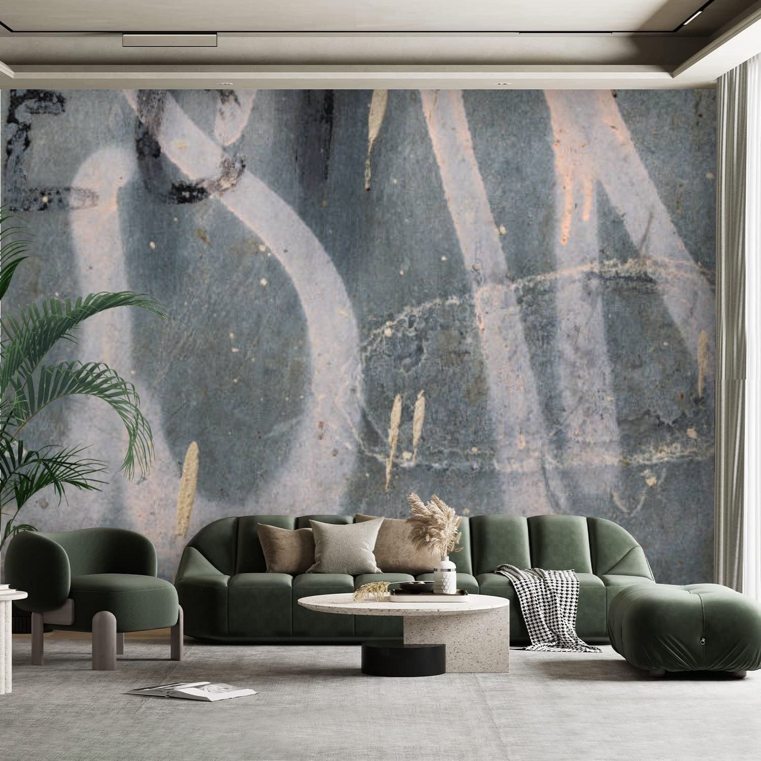 Peel and Stick Canvas Wallpaper Wall Mural Cracked abstract grunge ...