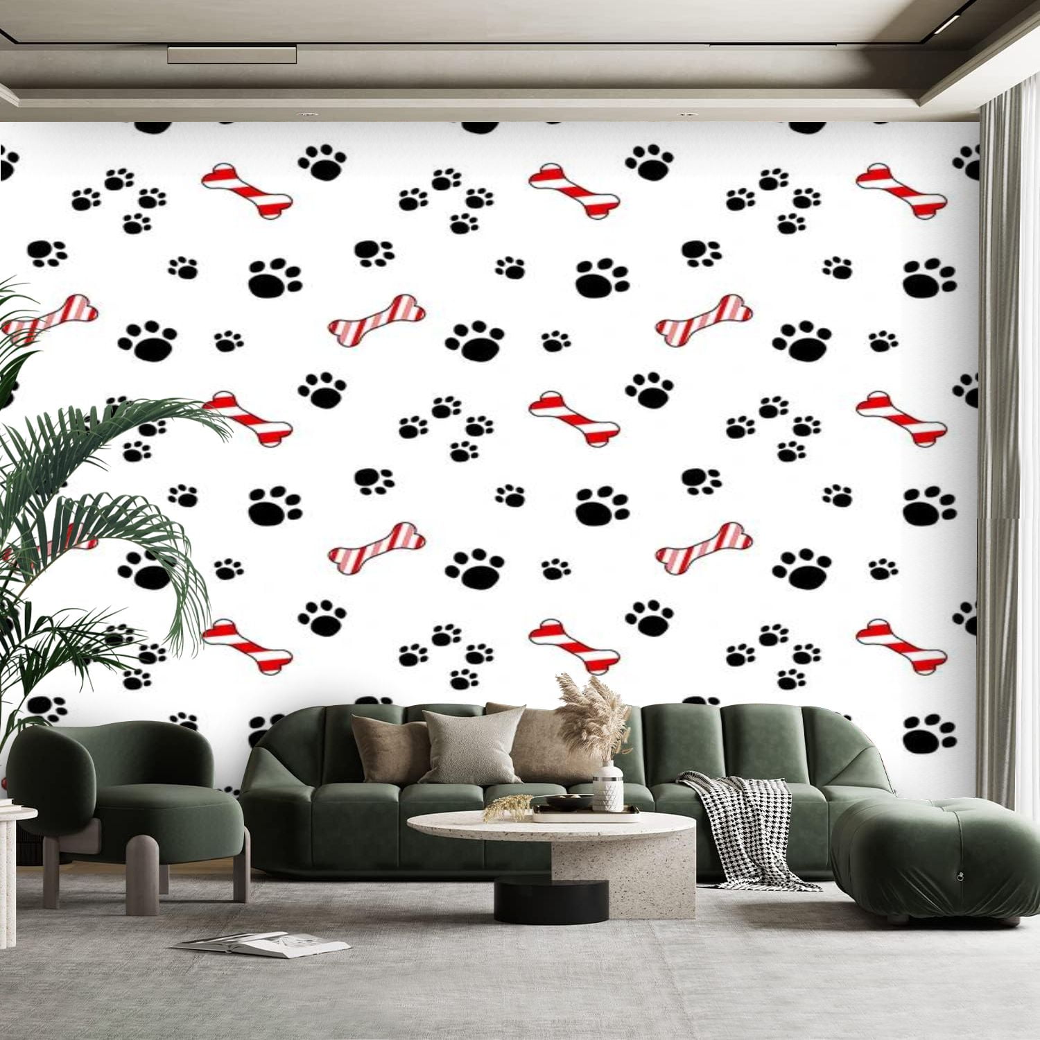 Peel and Stick Canvas Wallpaper Wall Mural Cute cartoon seamless ...