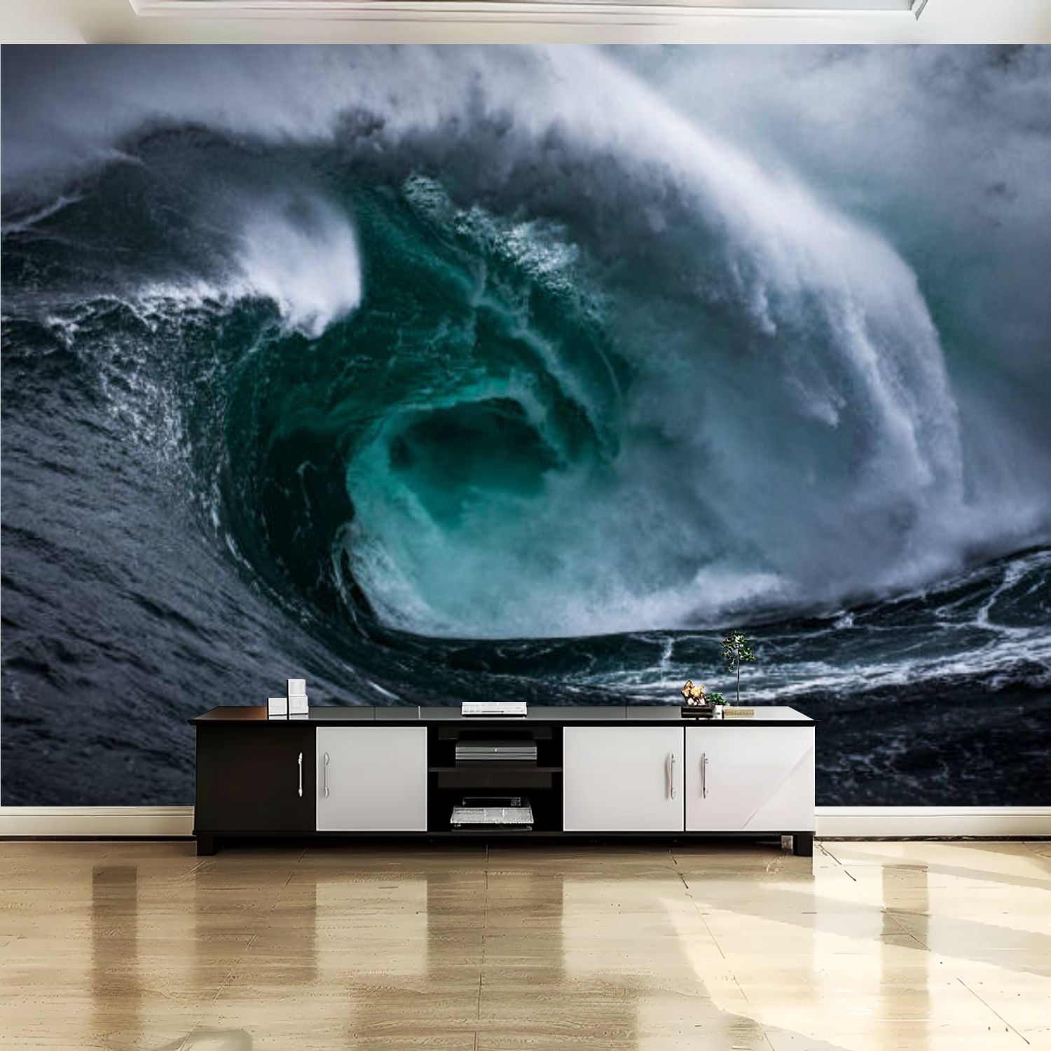 Peel and Stick Canvas Wallpaper Wall Mural Dangerous powerful storm ...