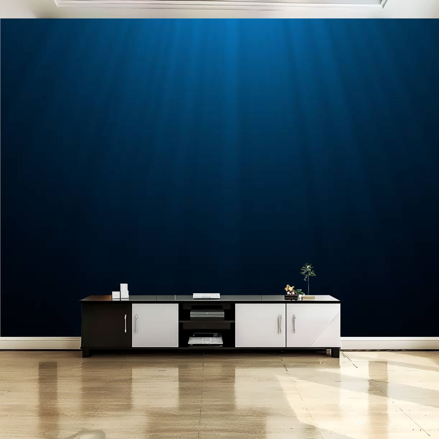Peel and Stick Canvas Wallpaper Wall Mural Deep blue undersea sunlight ...