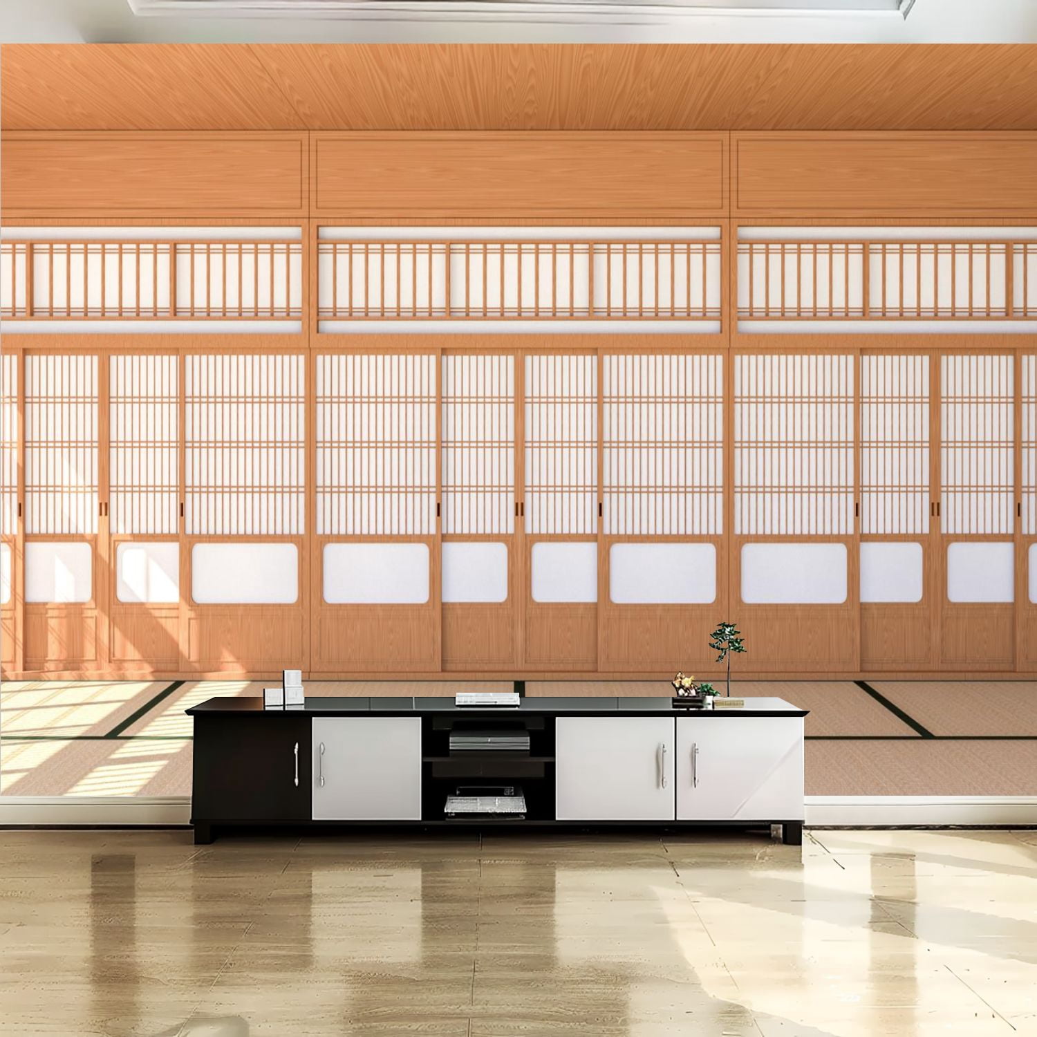 Peel and Stick Canvas Wallpaper Wall Mural Empty Japanese traditional ...