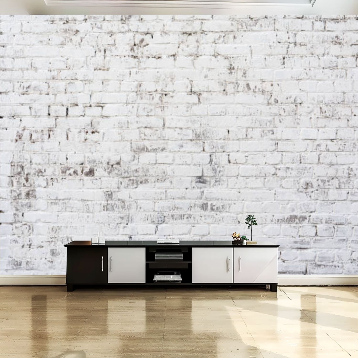 Peel and Stick Canvas Wallpaper Wall Mural Empty Old Brick Wall Texture ...