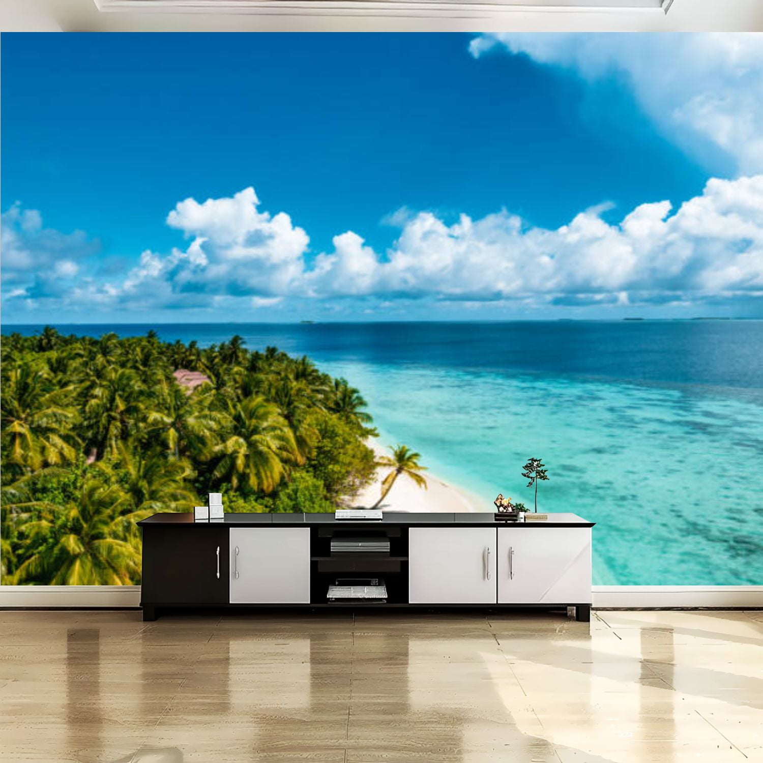 Peel and Stick Canvas Wallpaper Wall Mural Exotic nature tropical ...