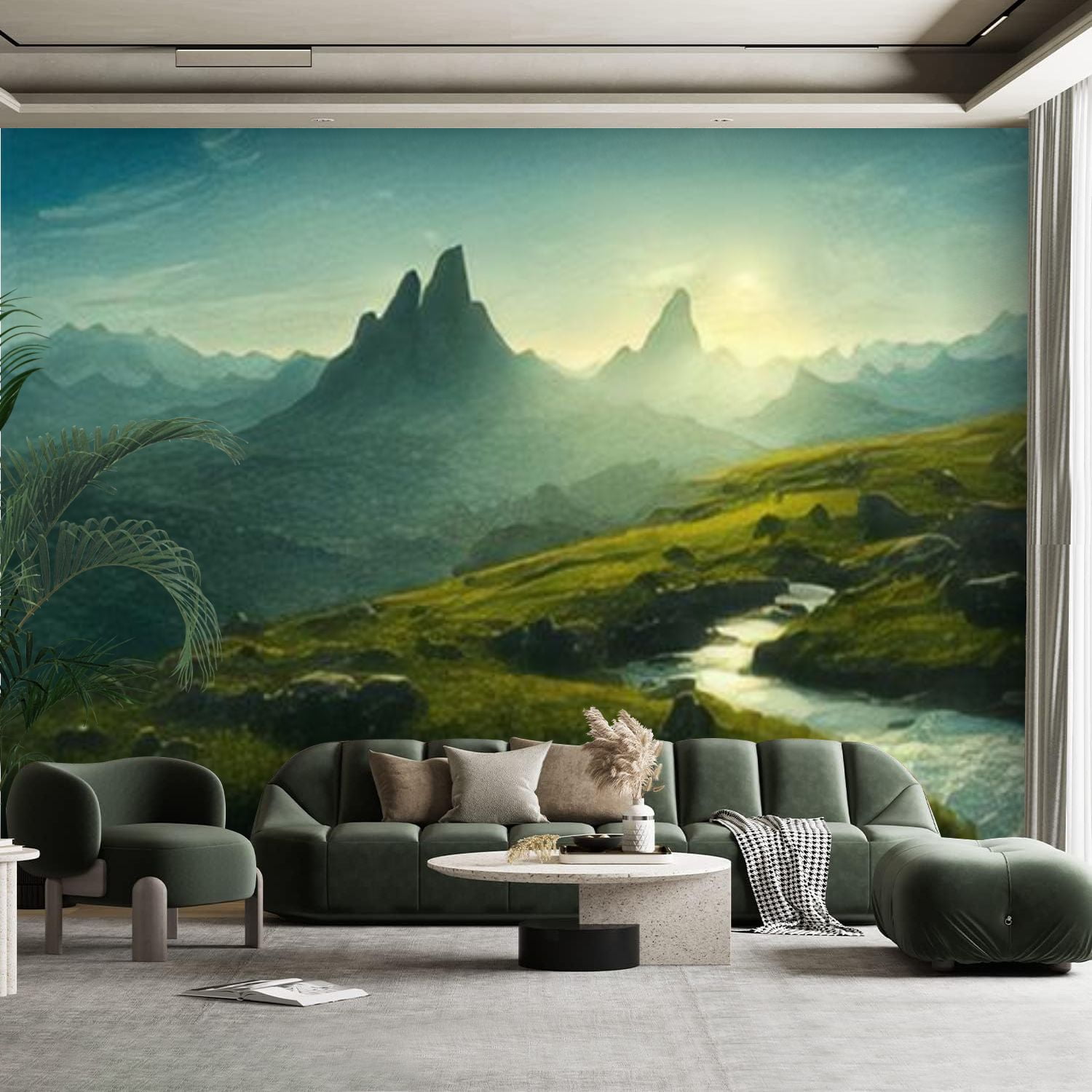 Peel and Stick Canvas Wallpaper Wall Mural Fantasy natural environment ...
