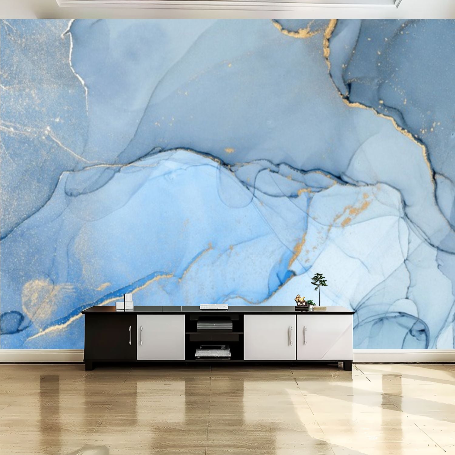 Peel and Stick Canvas Wallpaper Wall Mural Fluid Art Abstract colorful ...