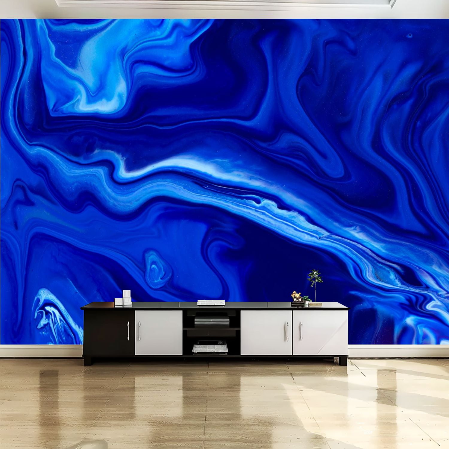 Peel and Stick Canvas Wallpaper Wall Mural Fluid art texture Backdrop ...
